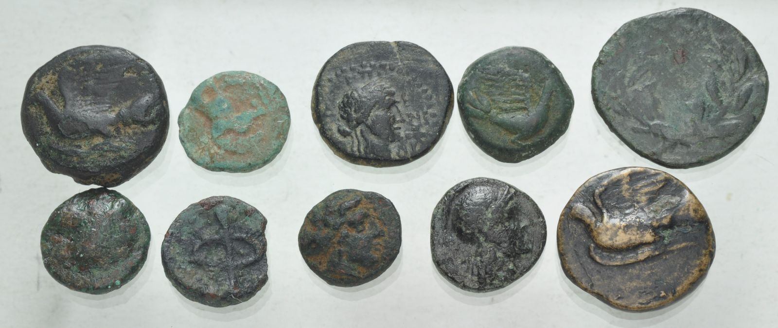 GREEK. Central & Southern Greece. Lot of ten (10) bronze issues of ...