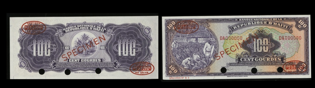 Haiti Banque Nationale de la Republique d'Haiti. 100 Gourdes. Law of ...