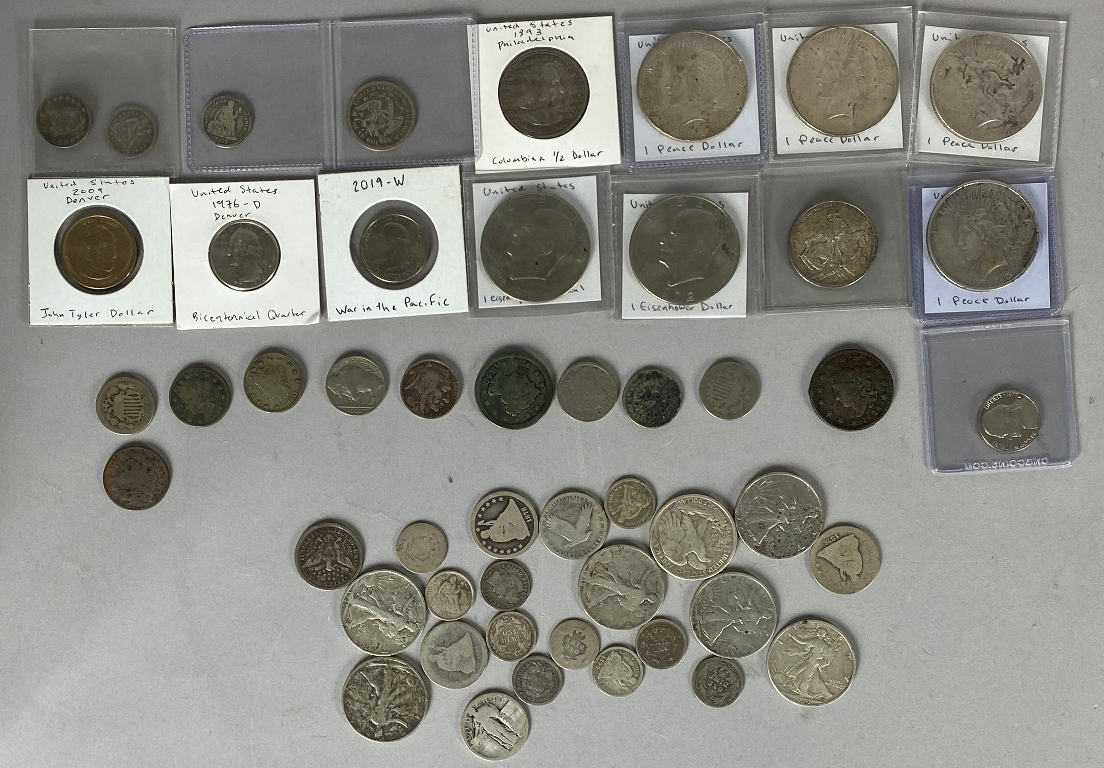 Lot of fifty (50) Assorted US Coins. Average circulated. Near Fine ...