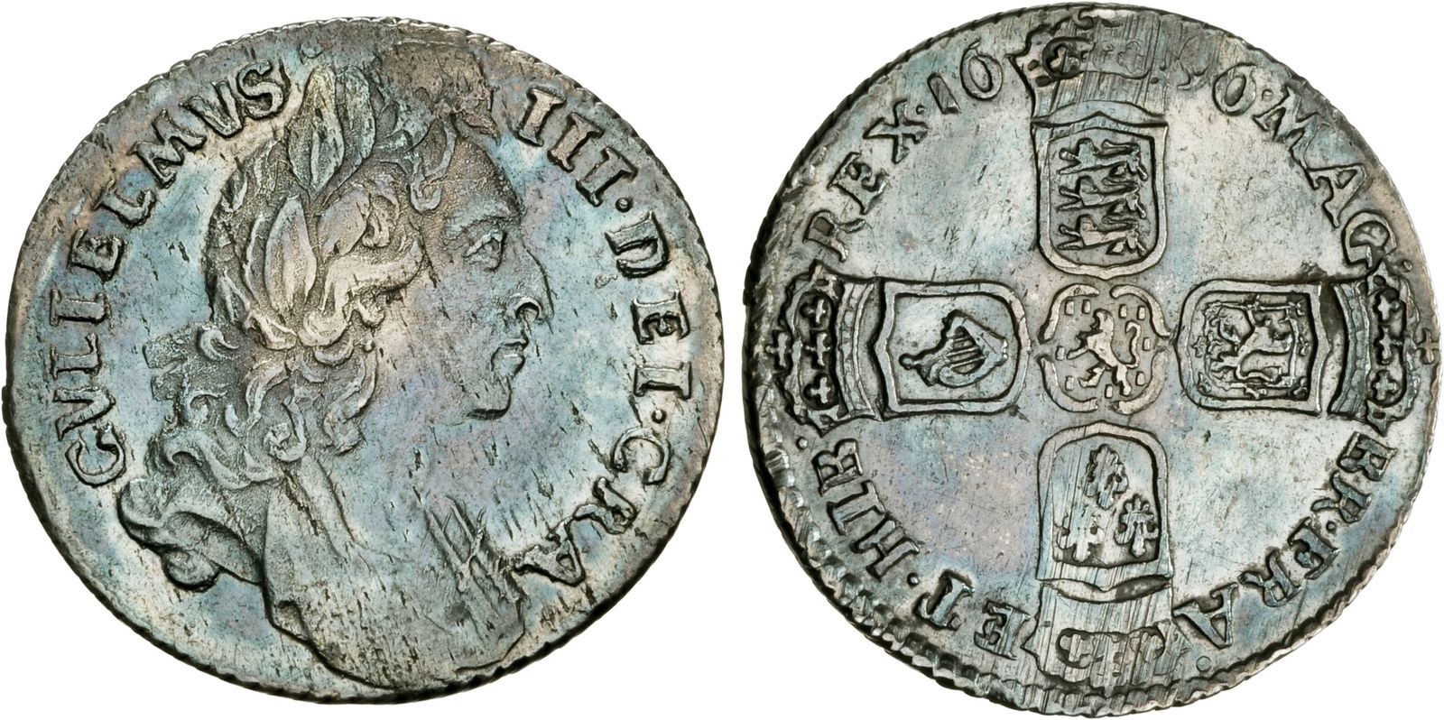 STUART (ORANGE). William III. 1688-1694. AR Sixpence. Dated 1696. Good ...