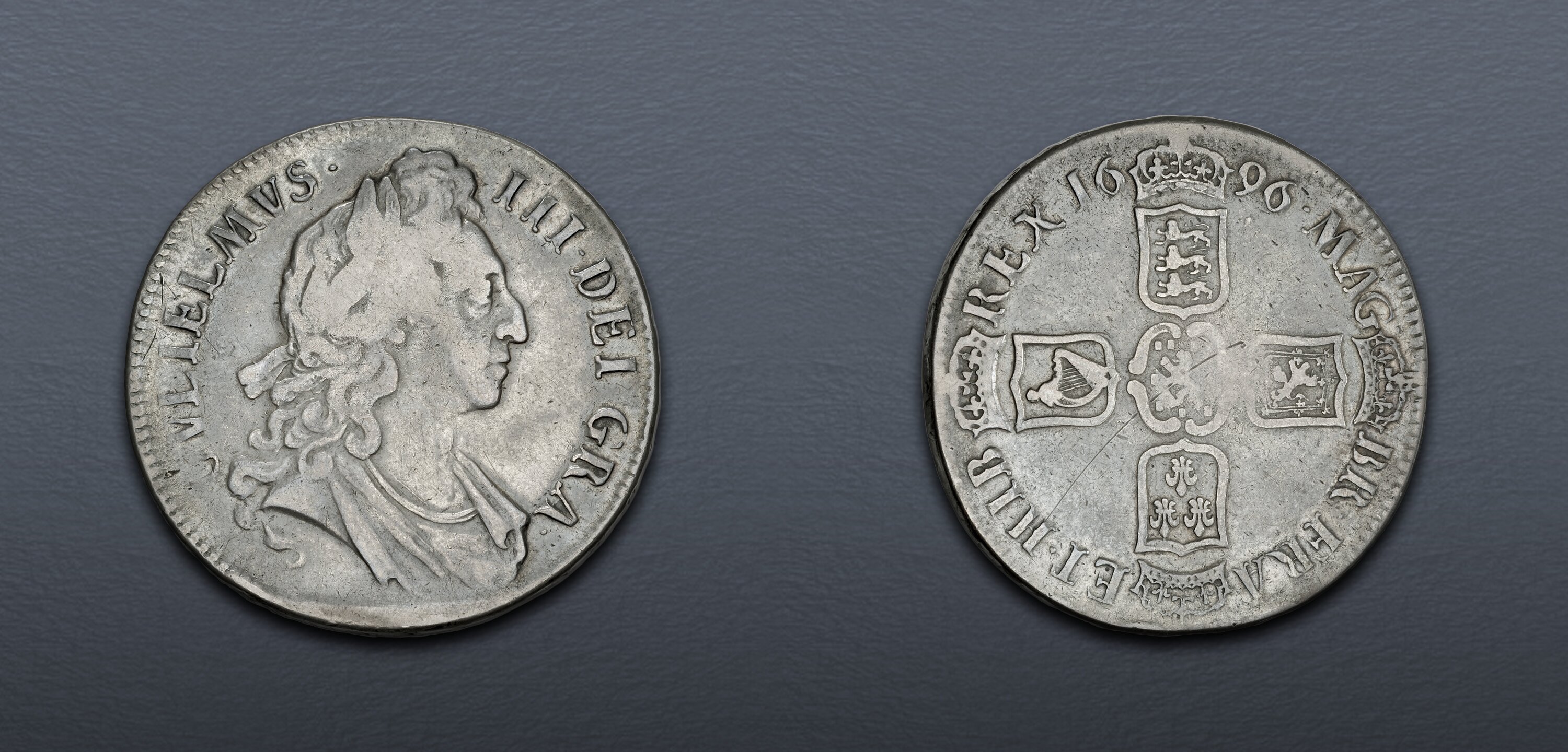 STUART (ORANGE). William III. 1688-1694. AR Crown. Dated 1696 and RY ...
