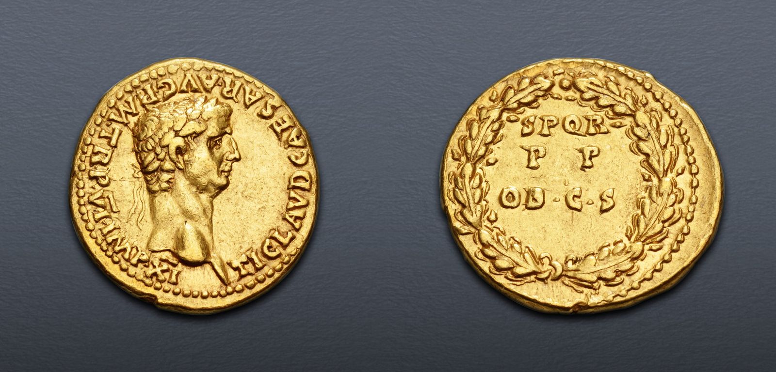 Claudius. AD 41-54. AV Aureus (18.5mm, 7.68 g, 9h). Lugdunum (Lyon ...