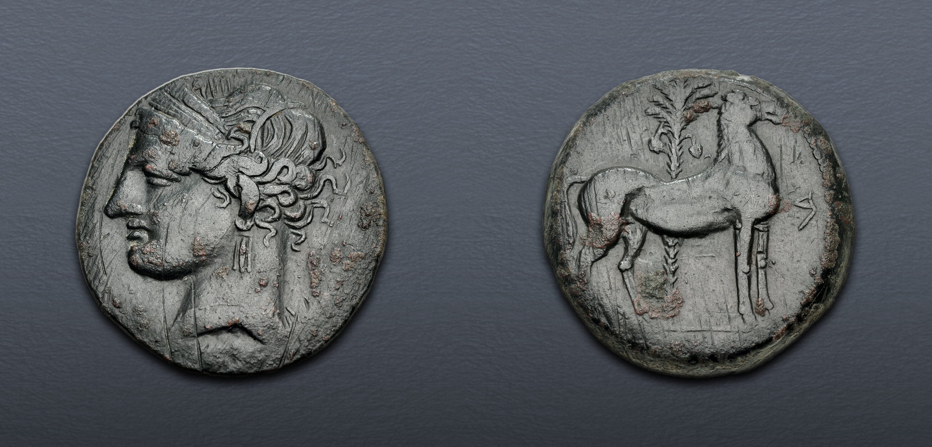 CARTHAGE, First Punic War. Circa 264-241 BC. Æ Trishekel (28.5mm, 18.97 ...