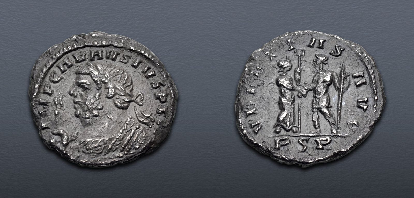 Carausius. Romano-British Emperor, AD 286-293. AR Denarius (18mm, 4.03 ...