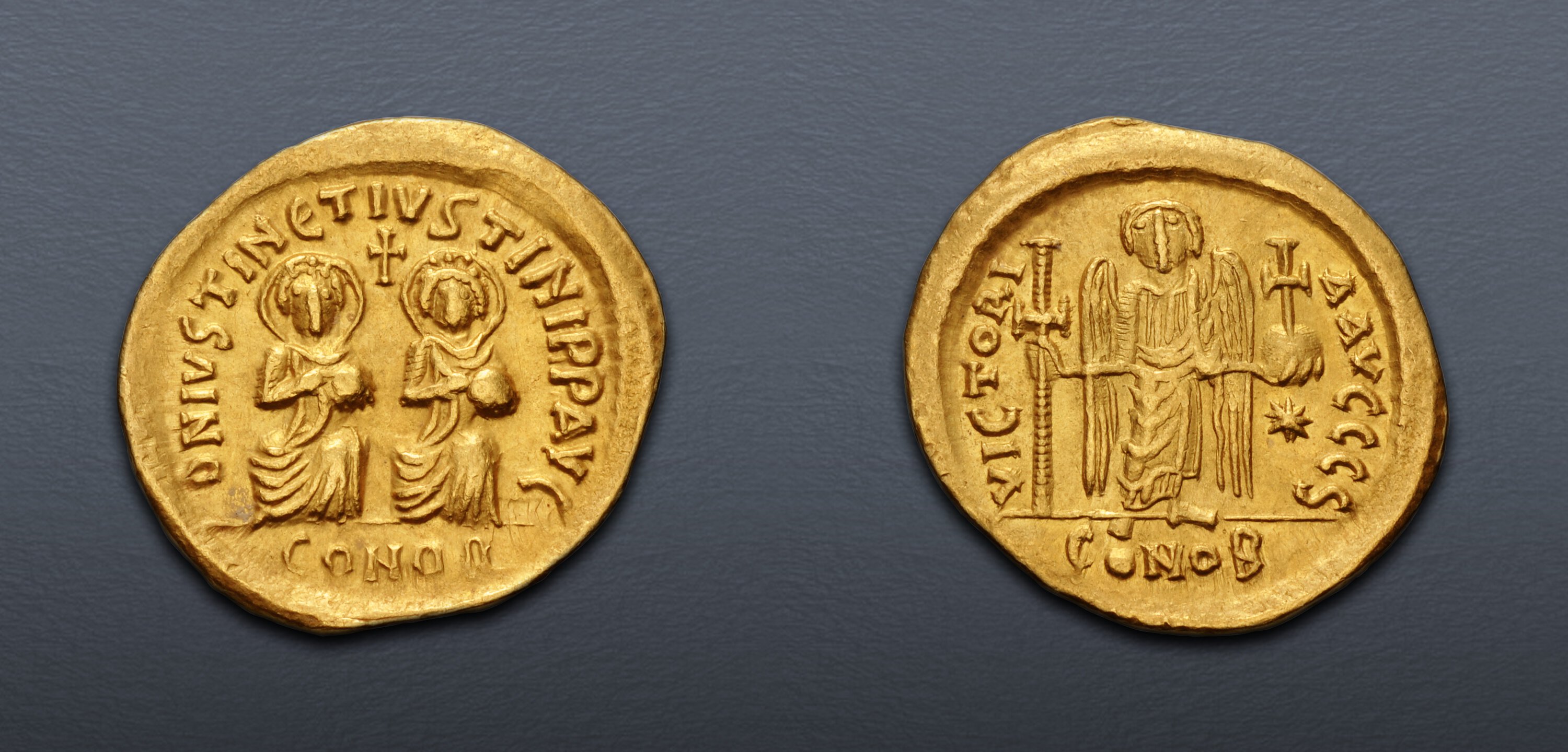 Justin I & Justinian I. 527. AV Solidus (20mm, 4.33 g, 6h ...