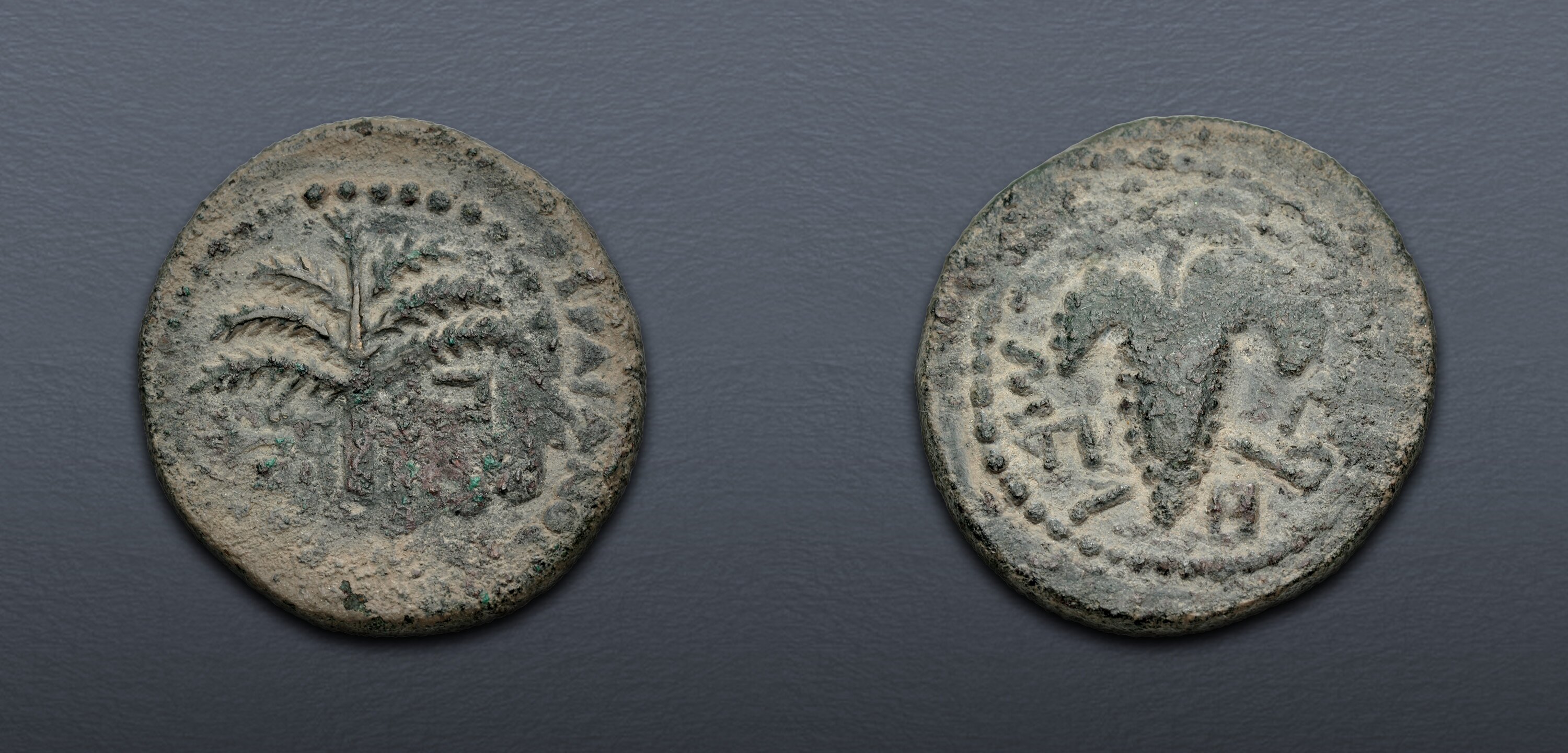 JUDAEA, Bar Kochba Revolt. 132-135 CE. Æ (21mm, 5.72 g, 6h). Dated year ...