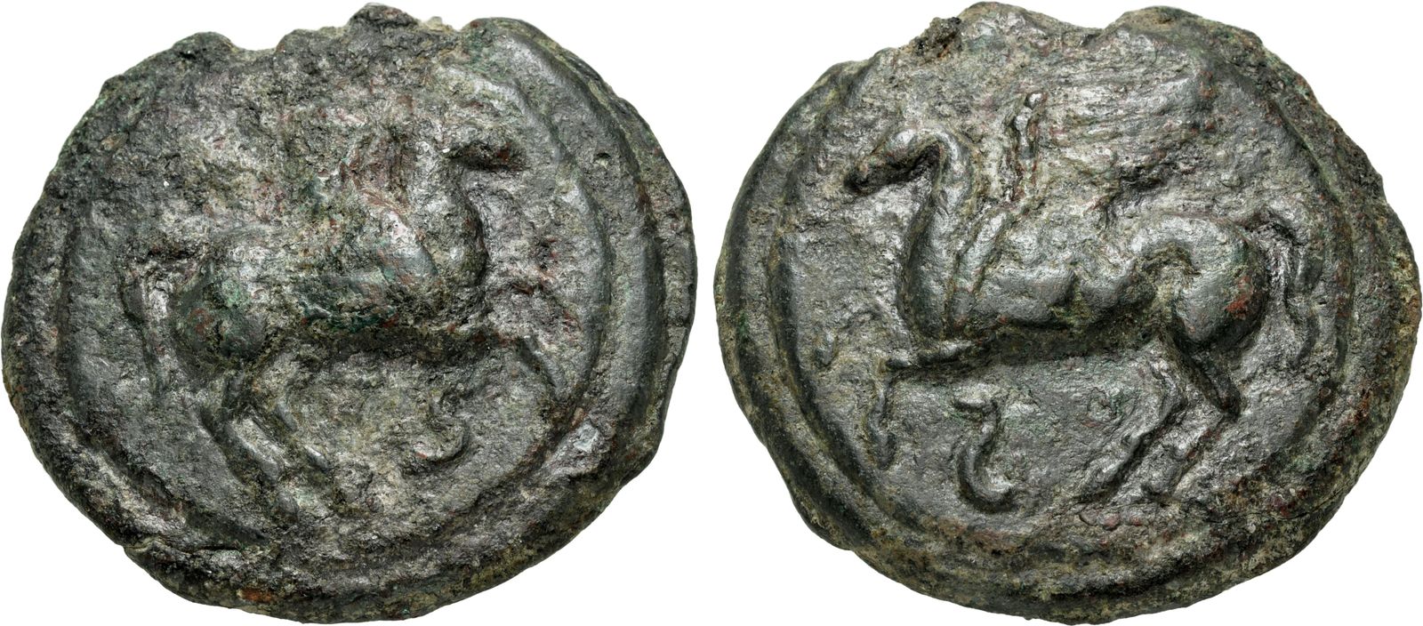 Anonymous. Circa 270 BC. Æ Aes Grave Semis (57.5mm, 191.50 g, 12h ...