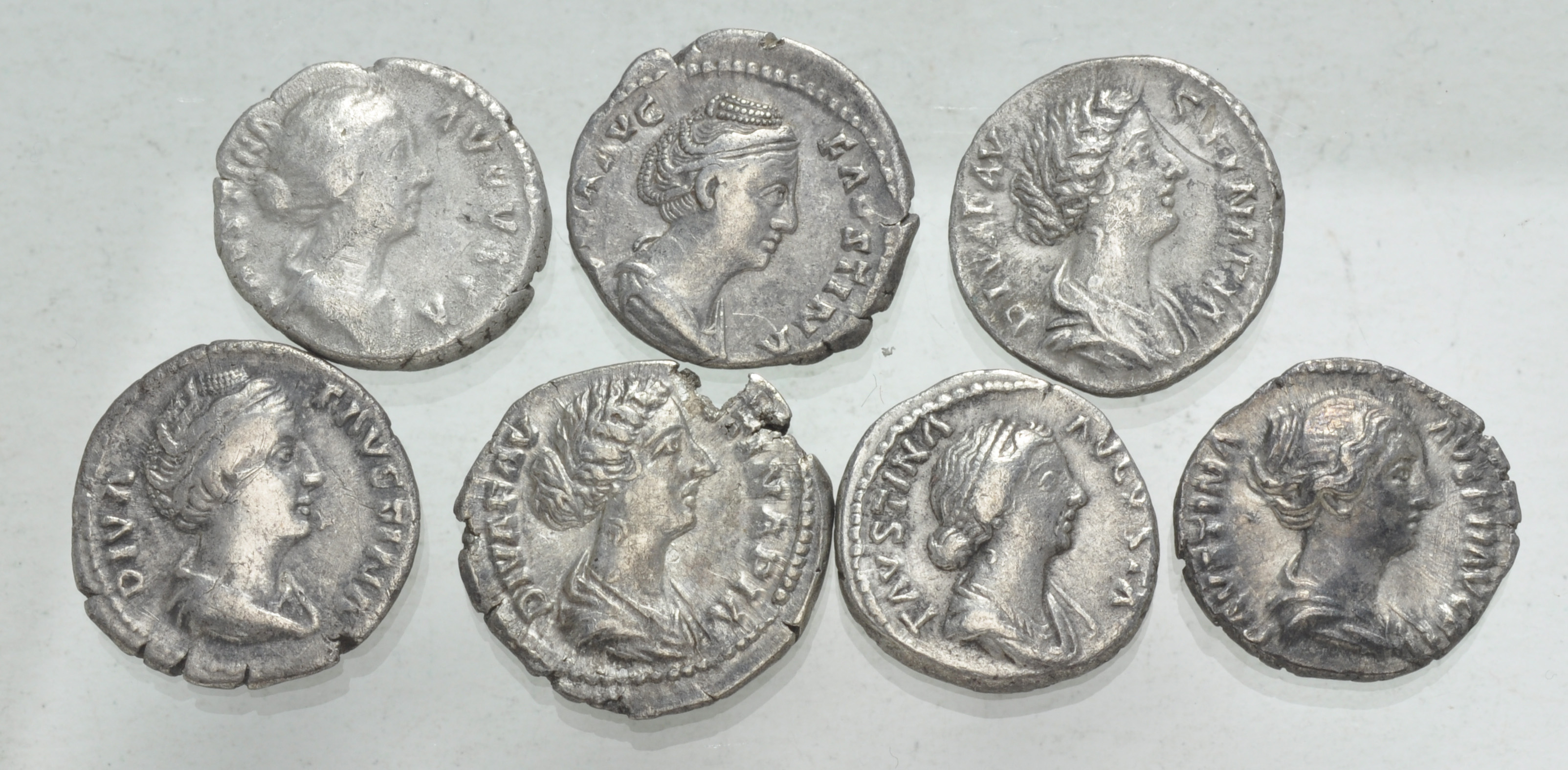 ROMAN. Imperial. Lot of seven (7) AR Denarii of Faustina Senior and ...