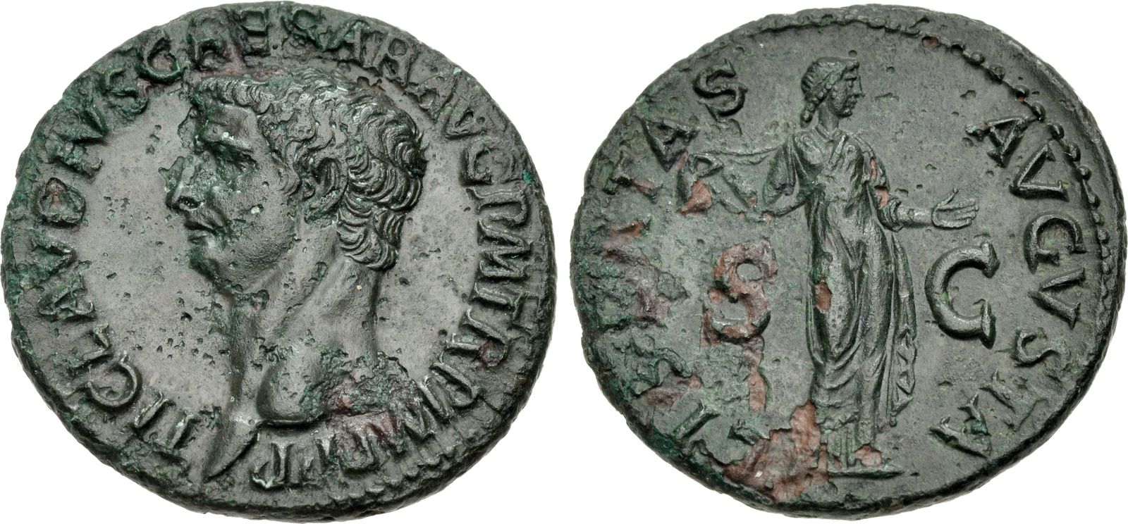 Claudius. AD 41-54. Æ As (28.5mm, 10.33 g, 6h). Rome mint. Struck AD 42 ...