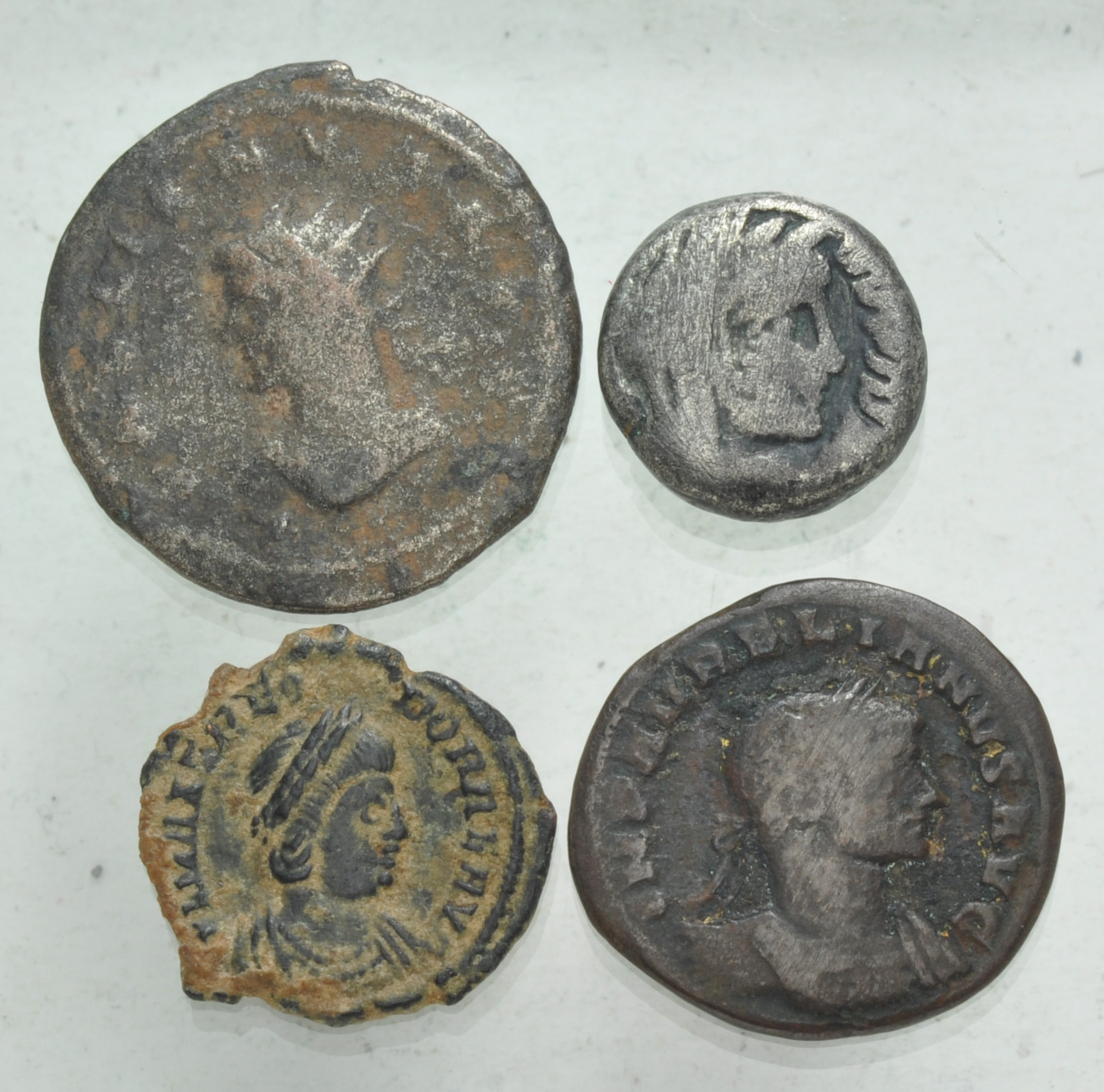 MIXED. Greek - Roman. Lot of four (4) silver and bronze issues ...