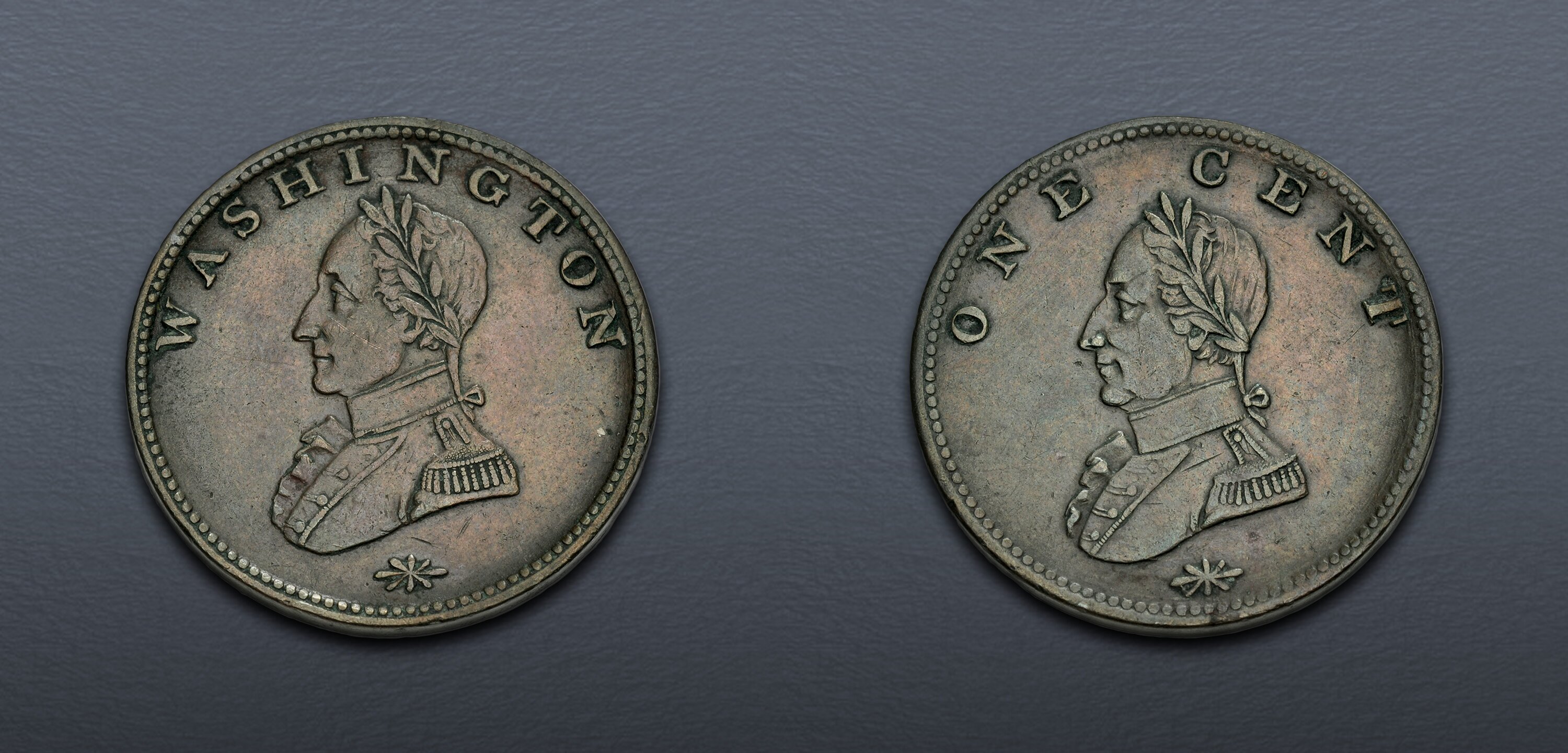 Washingtoniana, (Undated) Washington Double-Head Cent. Plain edge ...