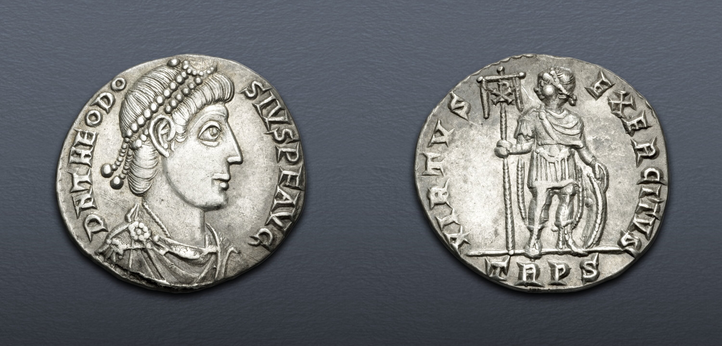 Theodosius I. AD 379-395. AR Light Miliarense (21.5mm, 4.29 g, 7h ...