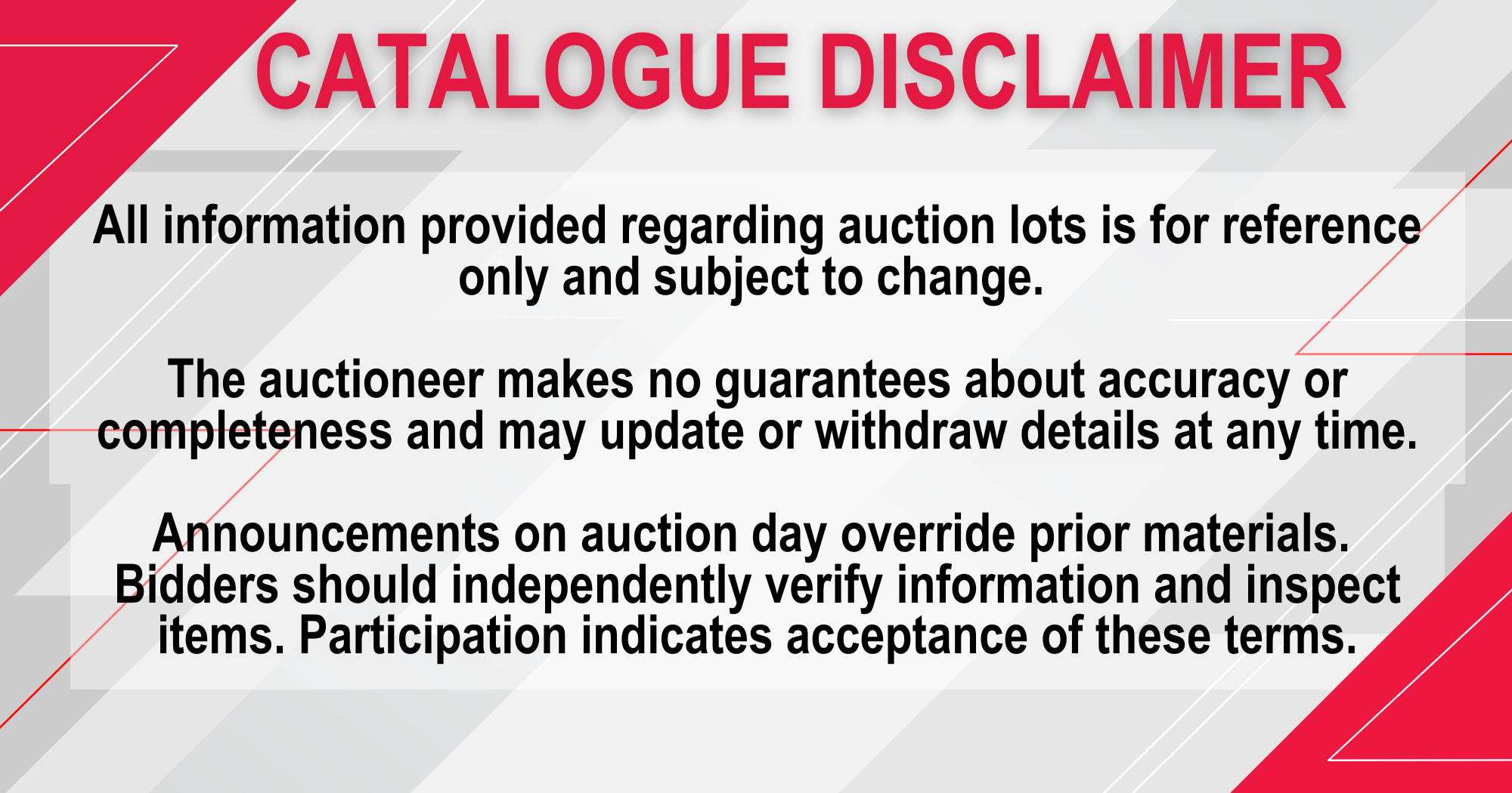 CATALOGUE DISCLAIMER | Aucor