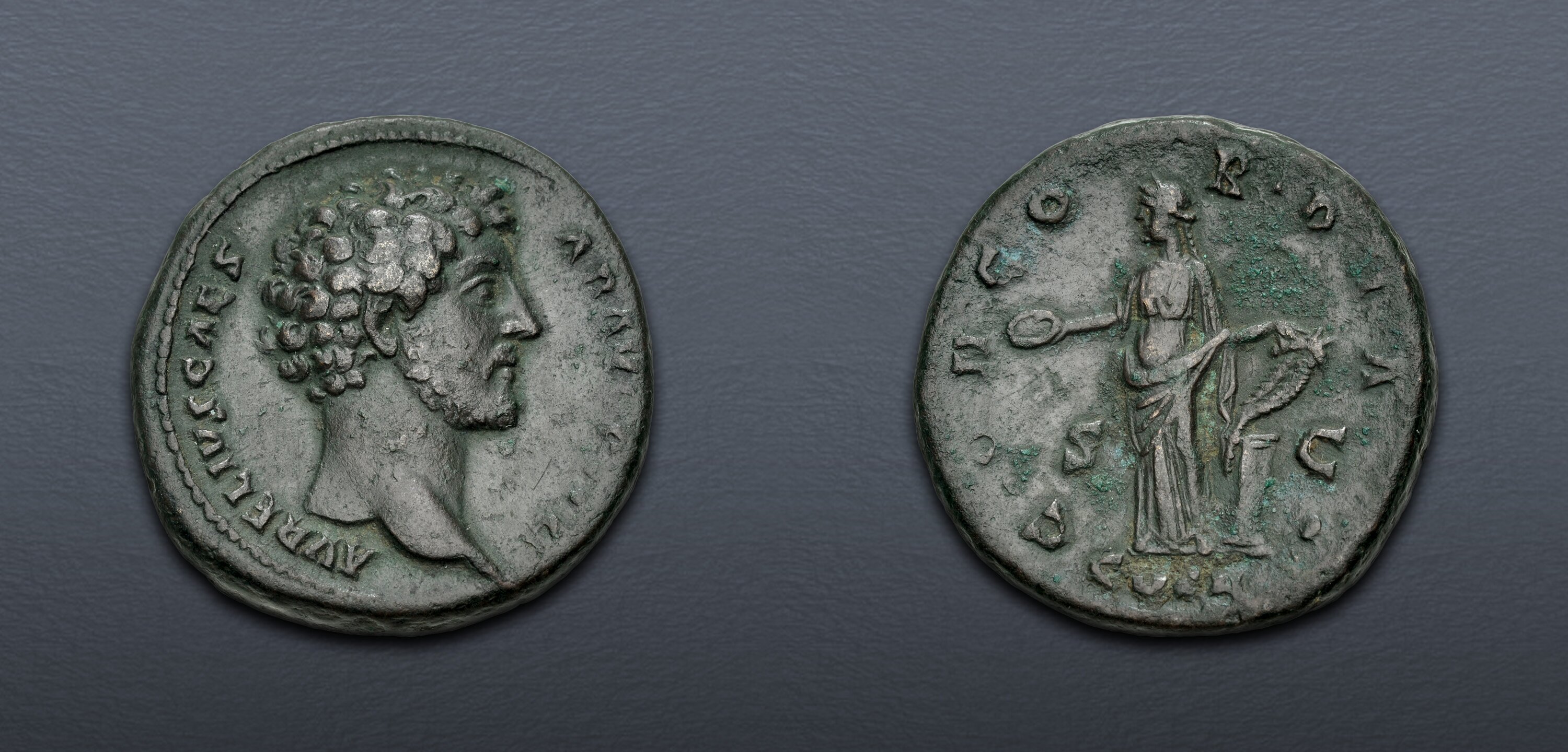 Marcus Aurelius. As Caesar, AD 139-161. Æ Æ As (26mm, 12.02 g, 11h ...