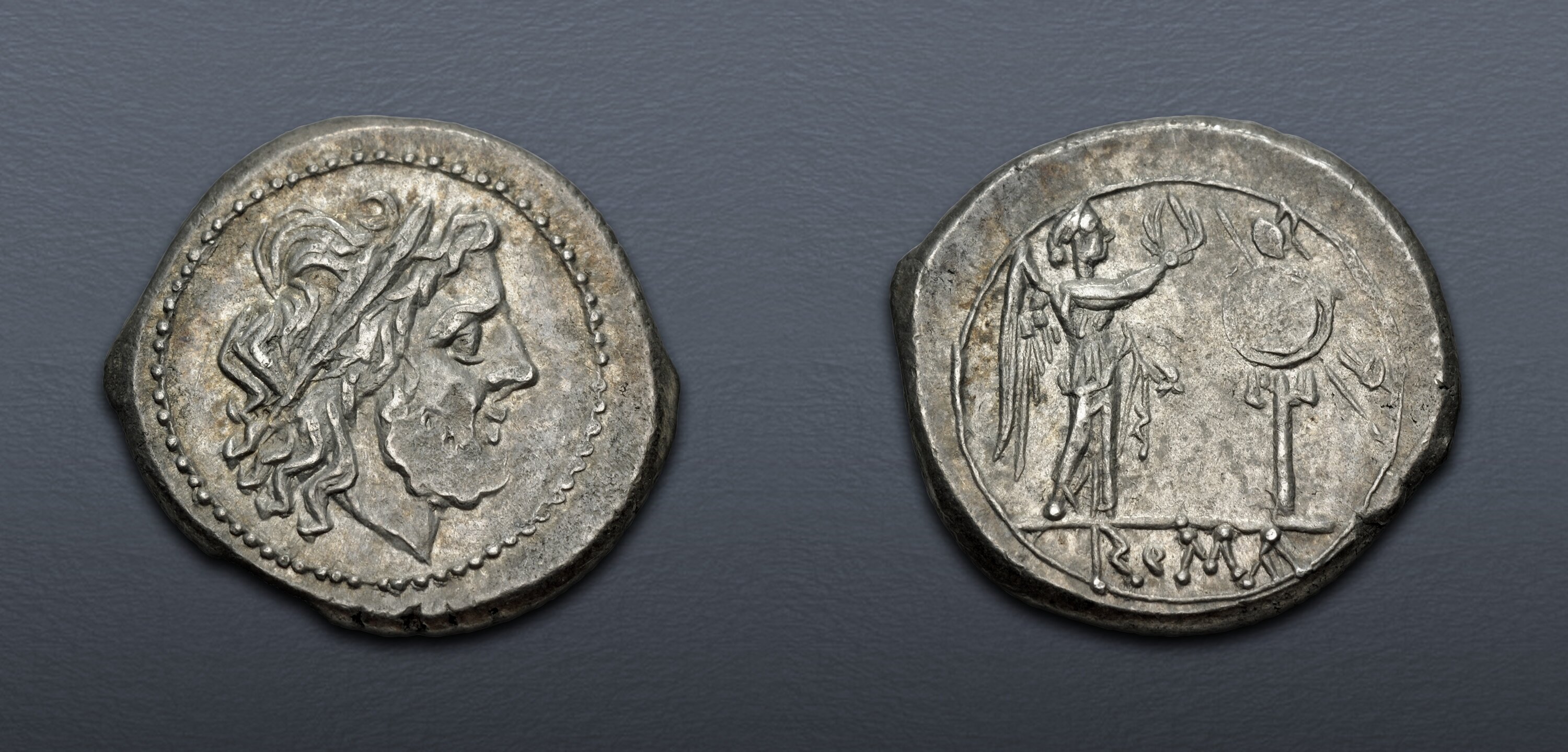 Anonymous. After 211 BC. AR Victoriatus (18mm, 3.48 g, 5h). Unmarked ...