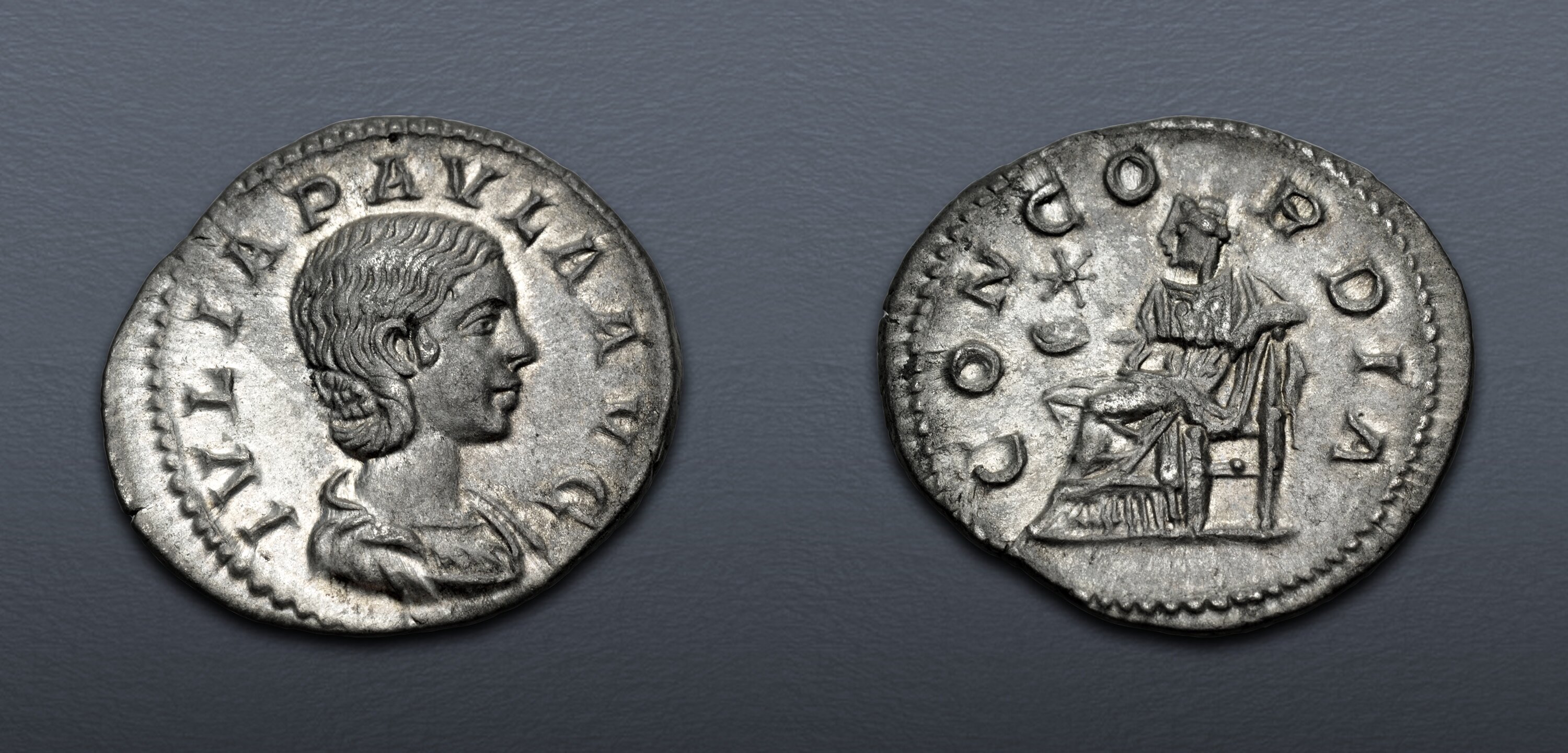 Julia Paula. Augusta, AD 219-220. AR Denarius (20mm, 2.55 g, 6h). Rome ...