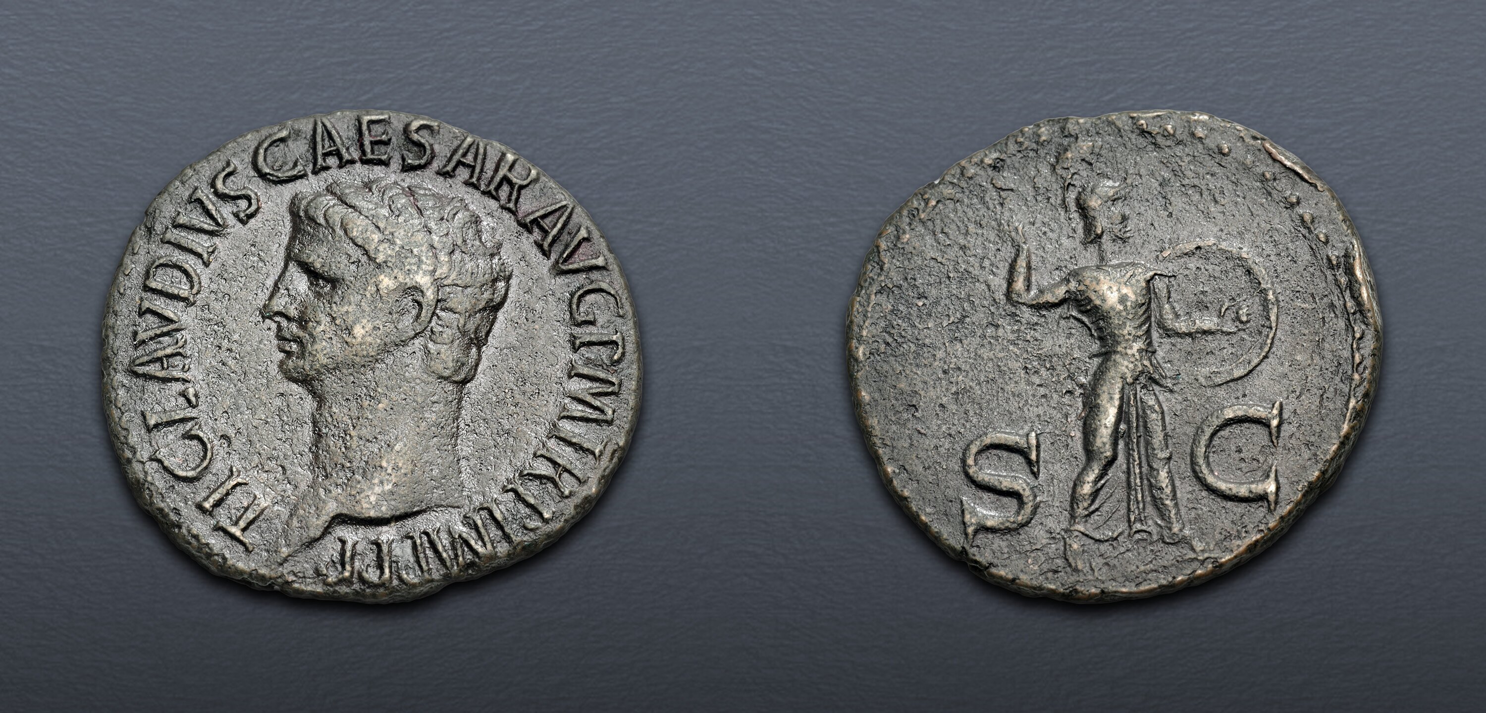 Claudius. AD 41-54. Æ As (29mm, 9.97 g, 7h). Rome mint. Struck AD 42-43 ...