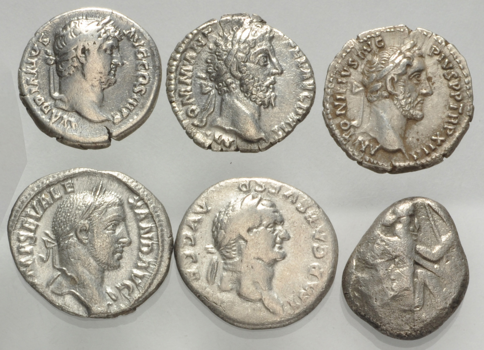 ROMAN. Imperial. Lot of six (6) mostly AR Denarii. | Classical ...
