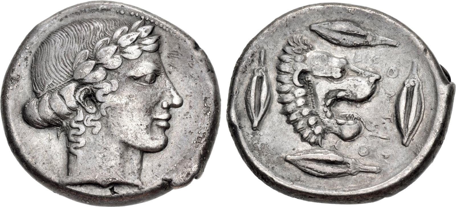 SICILY, Leontini. Circa 440-430 BC. AR Tetradrachm (27mm, 17.07 g, 5h ...
