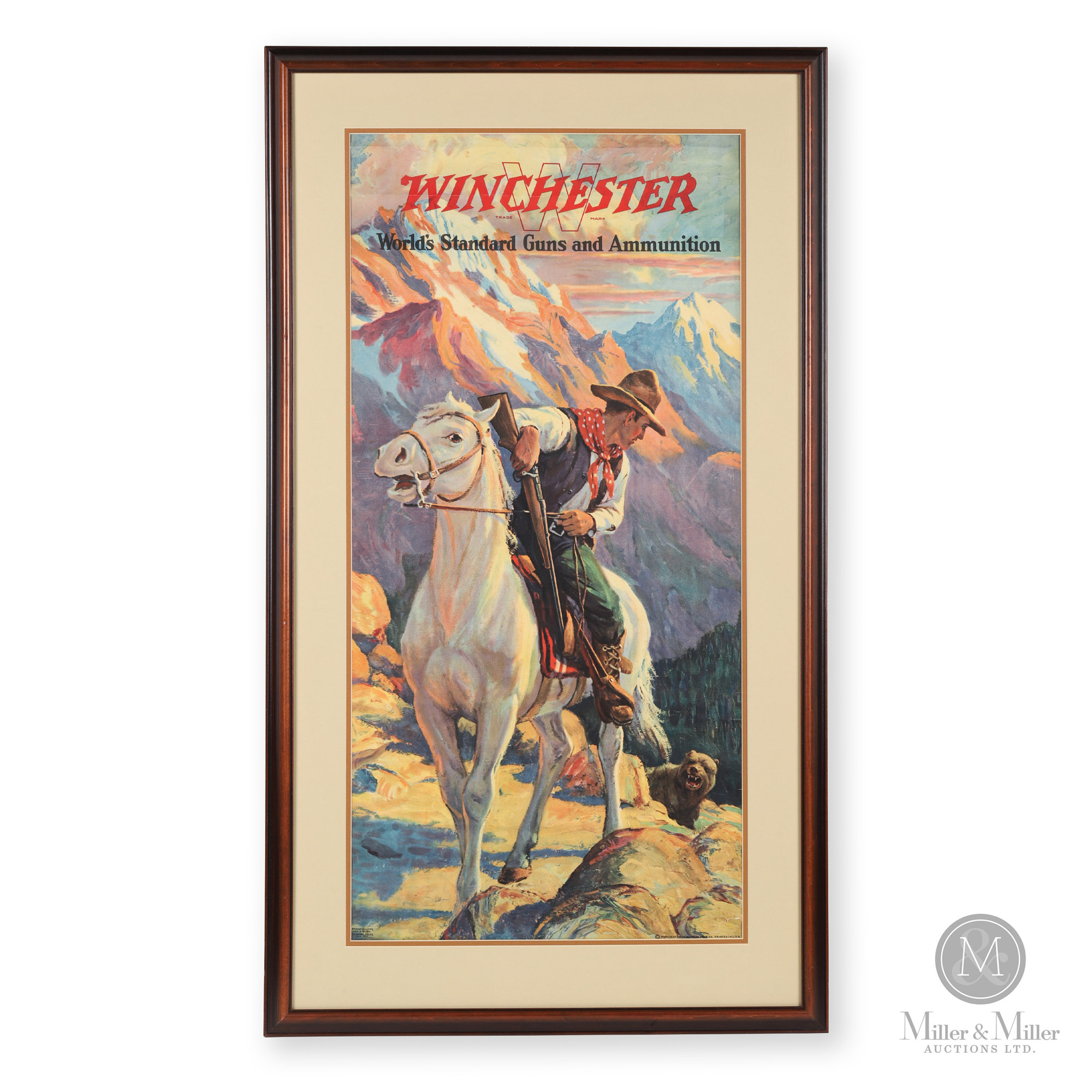 1926 Winchester Poster Hunter on a White Horse | Miller & Miller ...