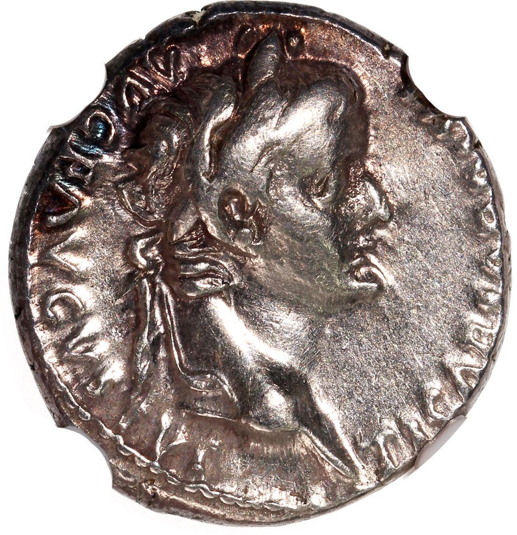 Roman Empire, Tiberius (AD 14-37), [NGC VF] AR Denarius, Lugdunum, | Spink