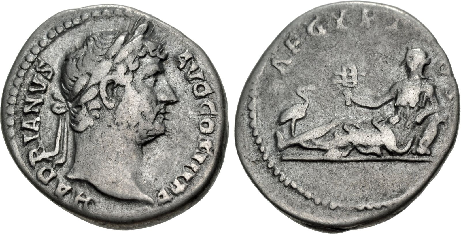 Hadrian. AD 117-138. AR Denarius (17mm, 3.28 g, 6h). “Travel series ...