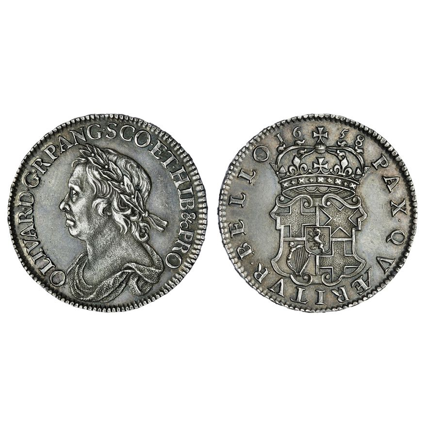Cromwell, as Lord Protector (1653-1658), Halfcrown, 1658, Drury House ...