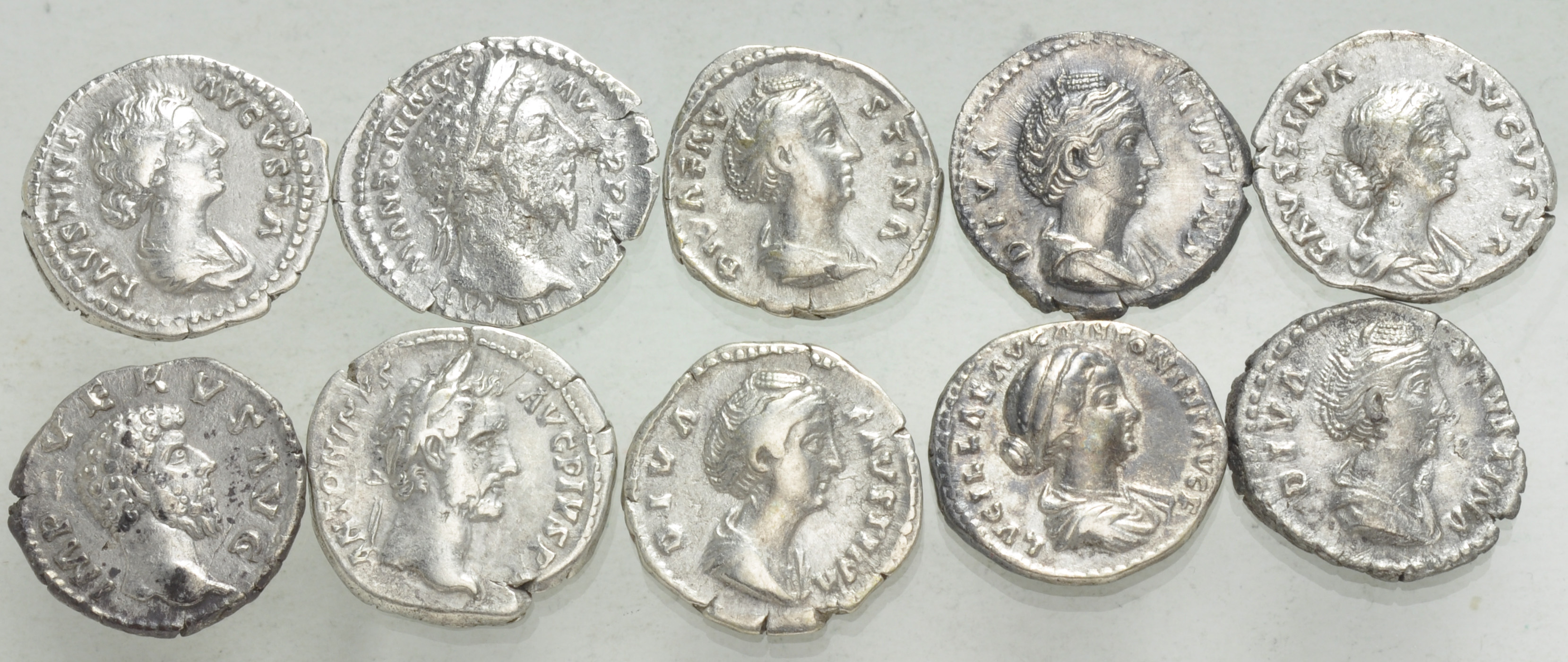 ROMAN. Imperial. Lot of ten (10) Antonine AR Denarii. | Classical ...