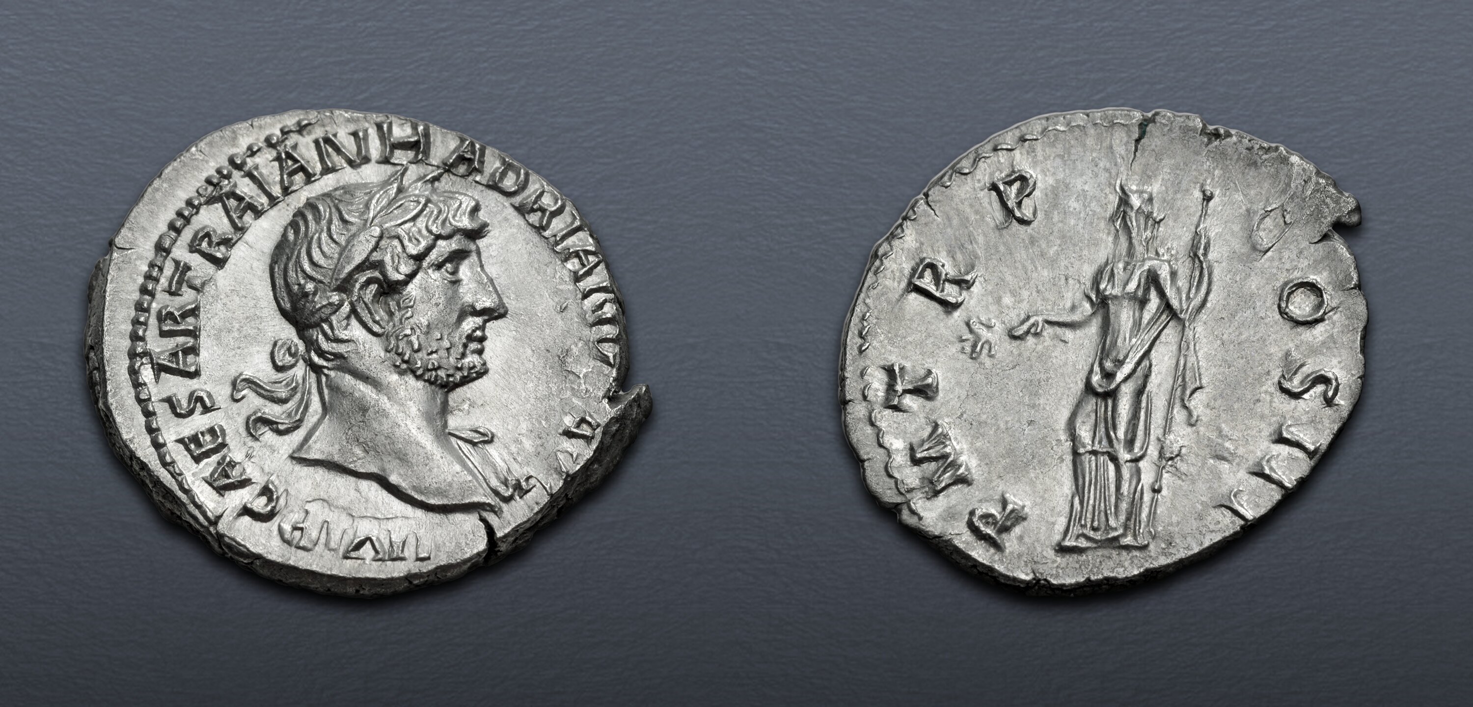 Hadrian. AD 117-138. AR Denarius (18.5mm, 3.21 g, 7h). Rome mint ...