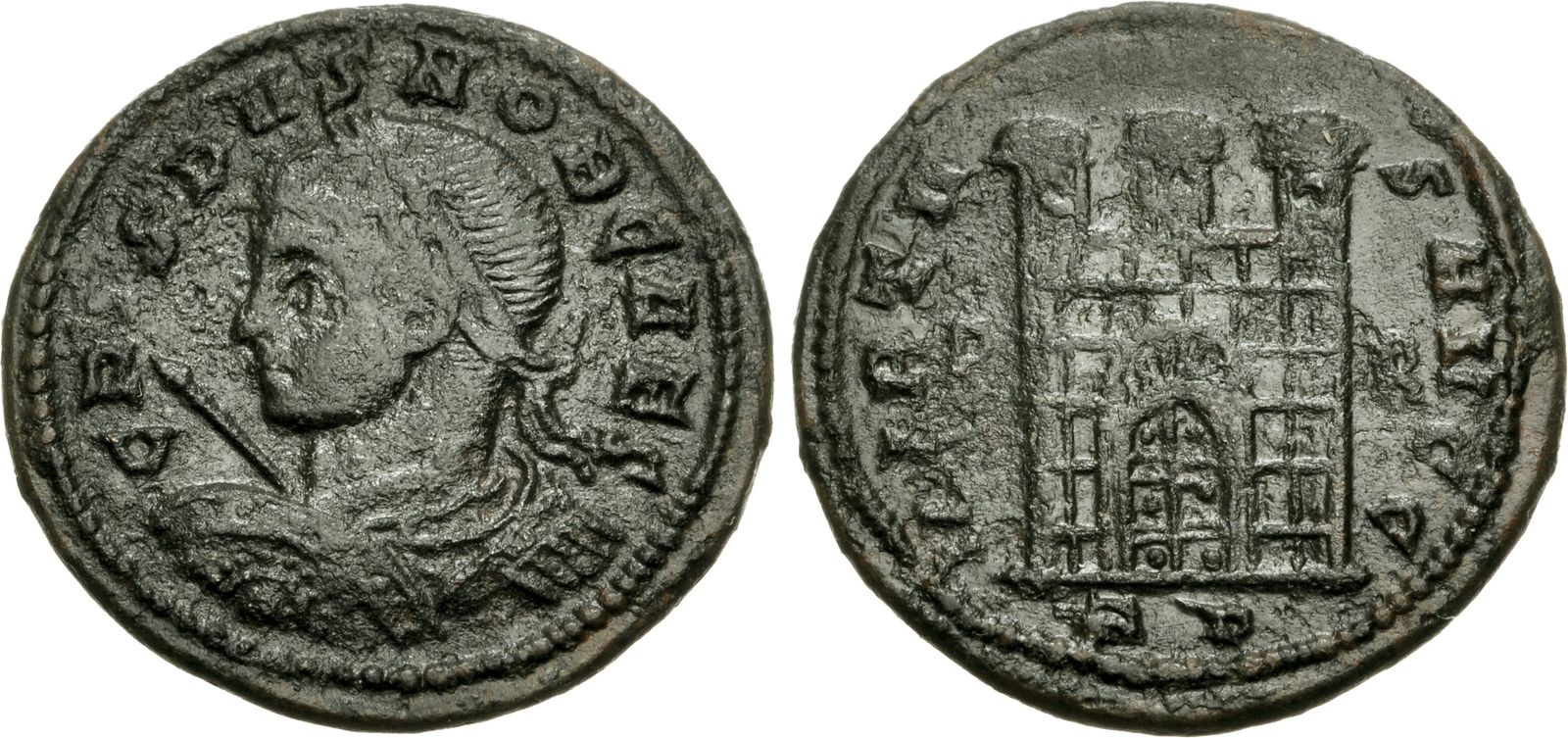 Crispus. Caesar, AD 316-326. Æ Follis (19mm, 2.91 g, 12h). Rome mint ...