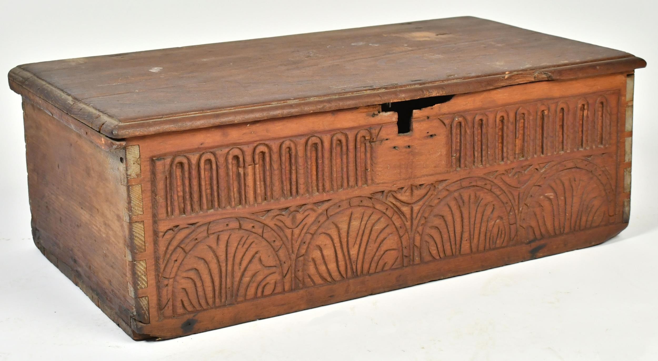 EARLY 18TH C. CARVED BIBLE BOX. | Barnebys