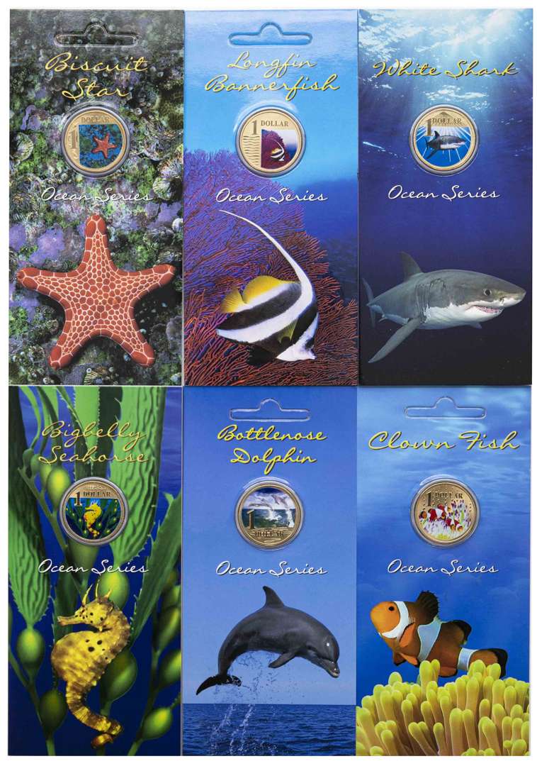 One Dollar 2006-2007 Ocean Series complete set compr Bannerfish ...