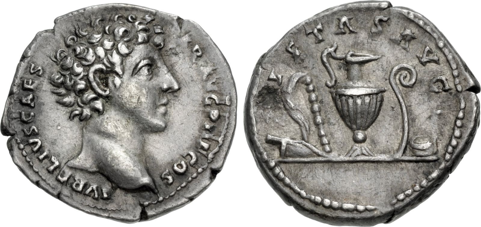 Marcus Aurelius. As Caesar, AD 139-161. AR Denarius (18.5mm, 3.61 g ...