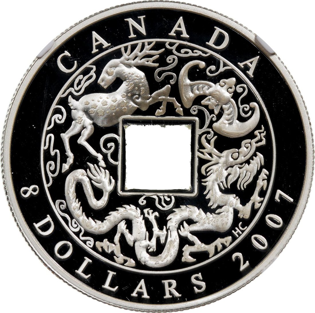 World Coins, Canada, silver proof $8, 2007, Chinese characters 'Fu Lu ...