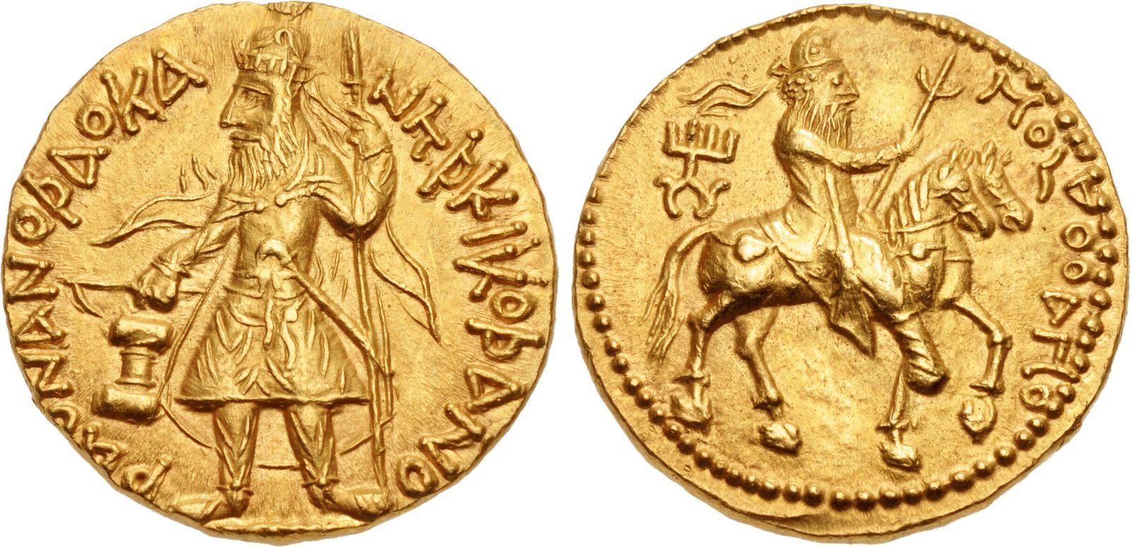 INDIA, Kushan Empire. Kanishka I. Circa AD 127-151. AV Dinar (20mm, 7. ...