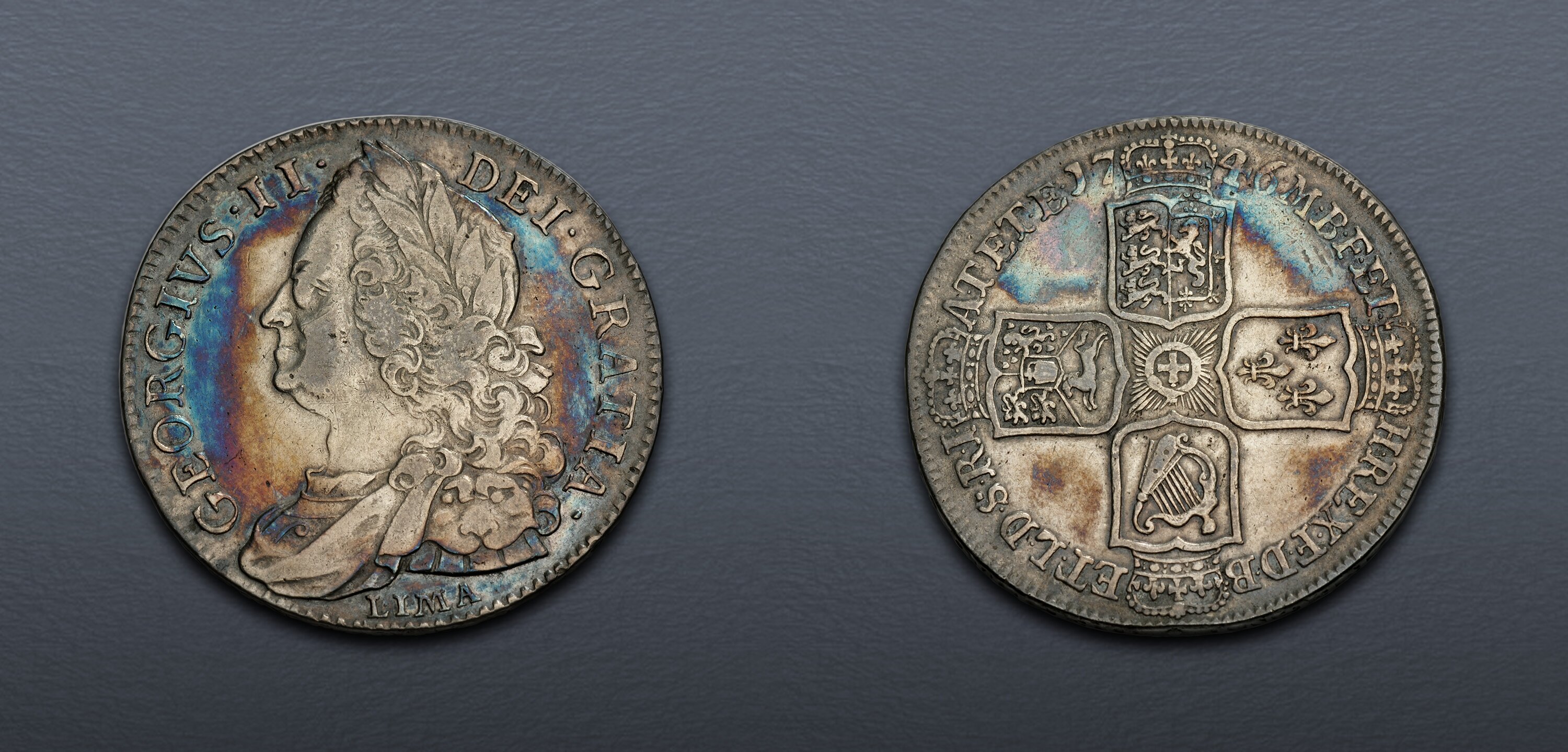 HANOVER. George II. 1727-1760. AR Halfcrown. Dated 1746 LIMA and RY D ...