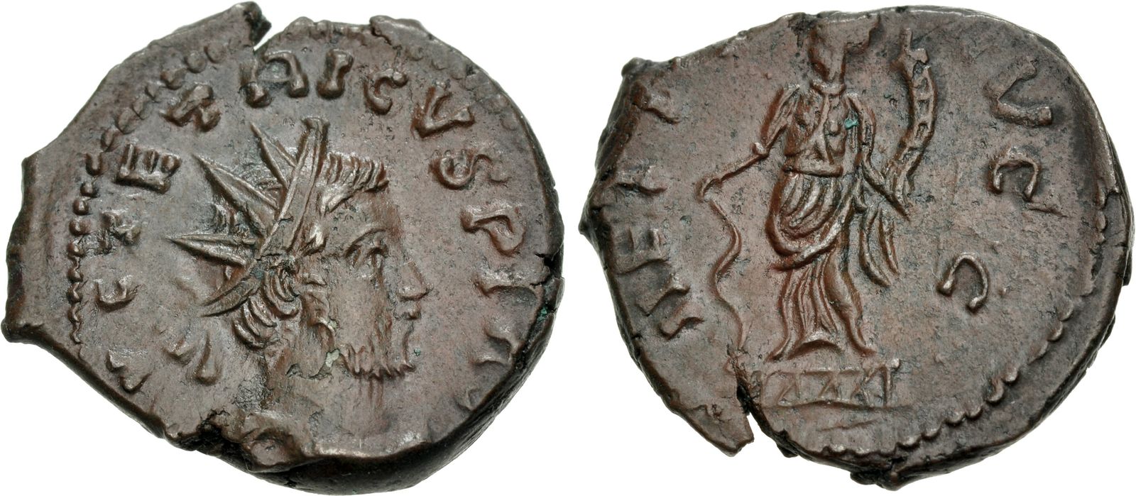 Tetricus I. Romano-Gallic Emperor, AD 271-274. Antoninianus (18.5mm, 3. ...