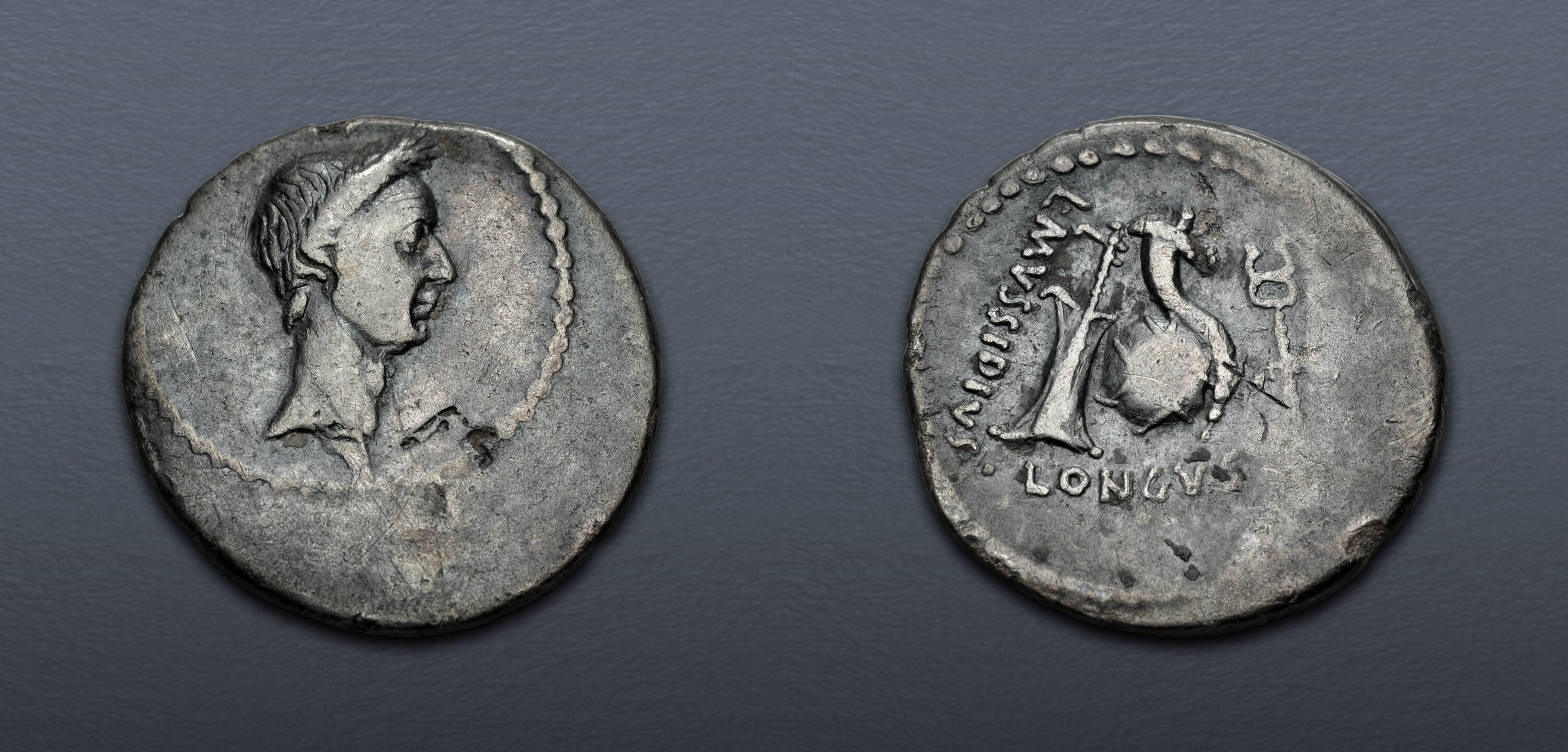The Caesarians. Julius Caesar. 42 BC. AR Denarius (18.5mm, 3.72 g, 3h ...