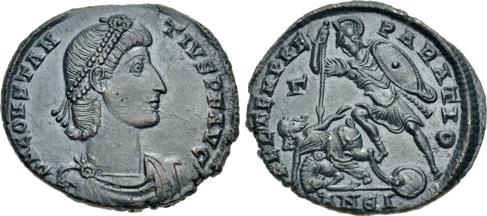 Constantius II. AD 337-361. Æ (22.5mm, 5.51 g, 12h). Antioch mint, 15th ...