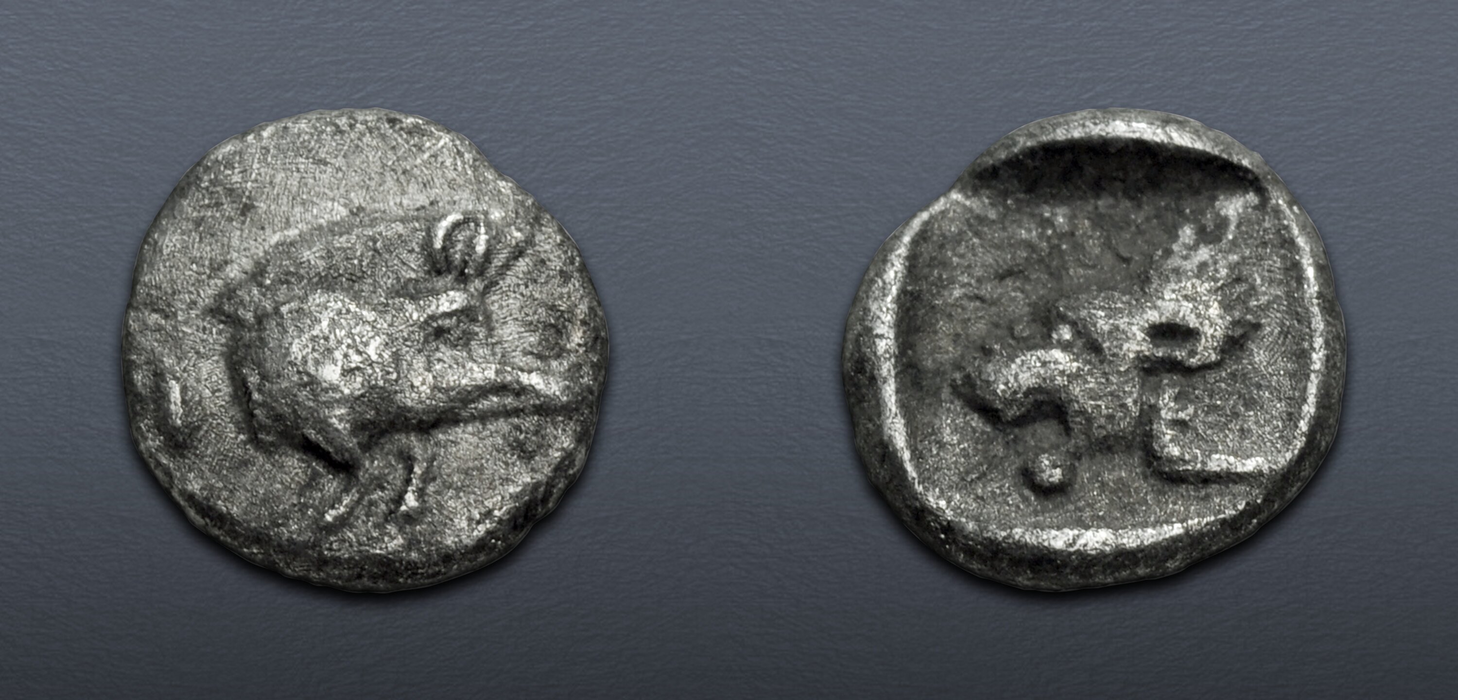 MYSIA, Kyzikos. Circa 450-400 BC. AR Hemiobol (6.5mm, 0.31 g, 12h). VF ...