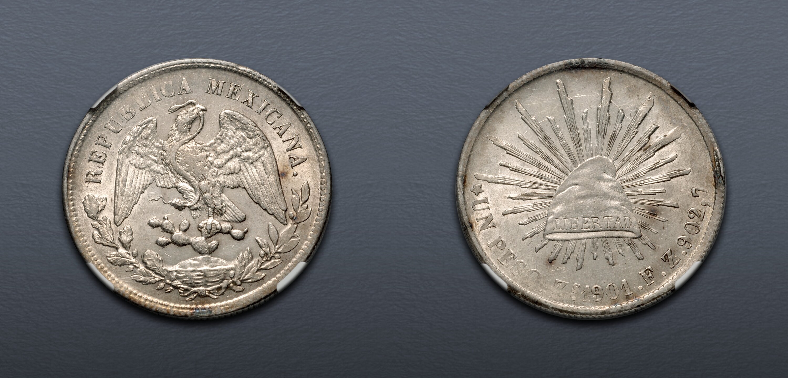 MEXICO, Second Republic. 1867-1905. AR Peso (38mm, 6h). Zacatecas mint ...