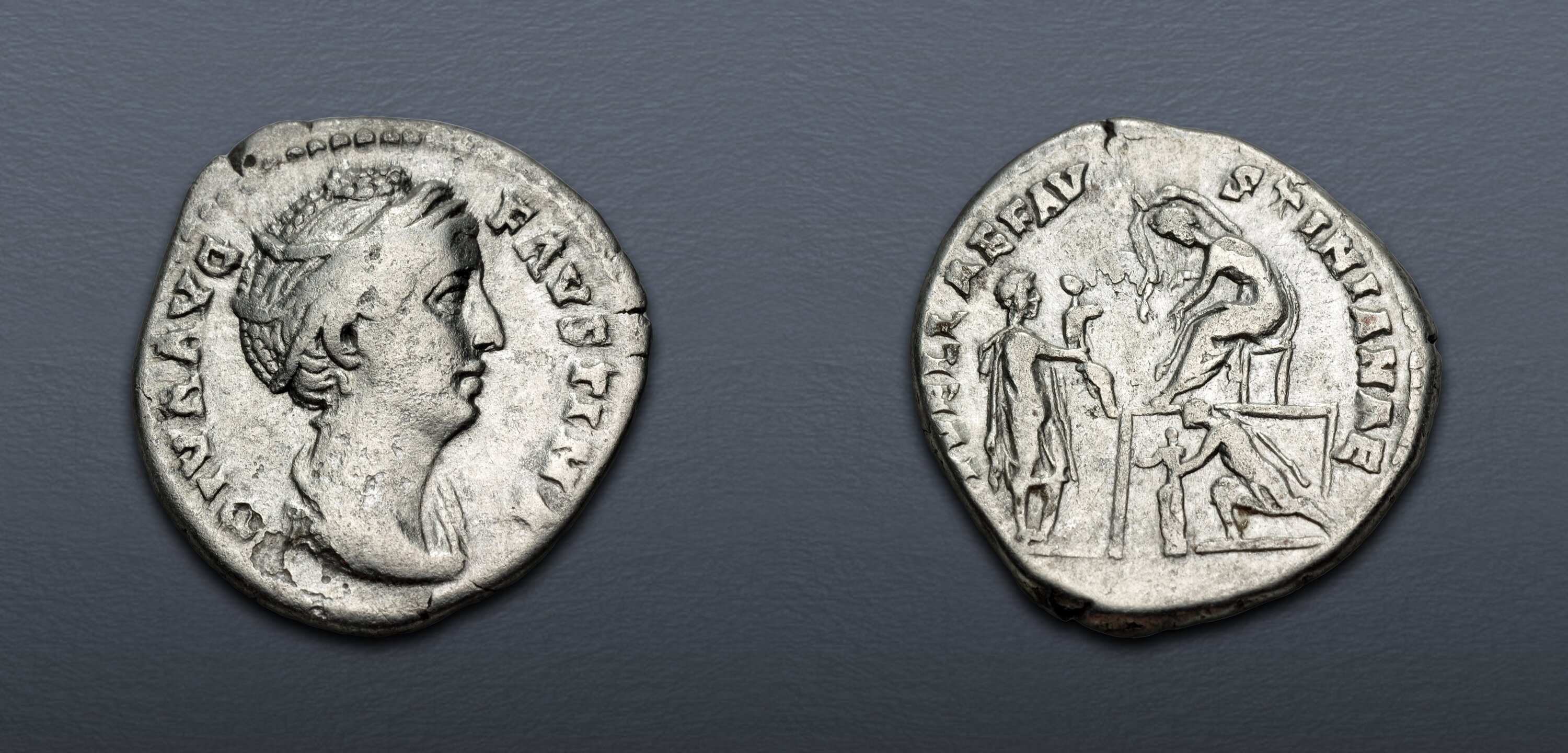 Diva Faustina Senior. Died AD 140/1. AR Denarius (17mm, 2.94 g, 7h ...