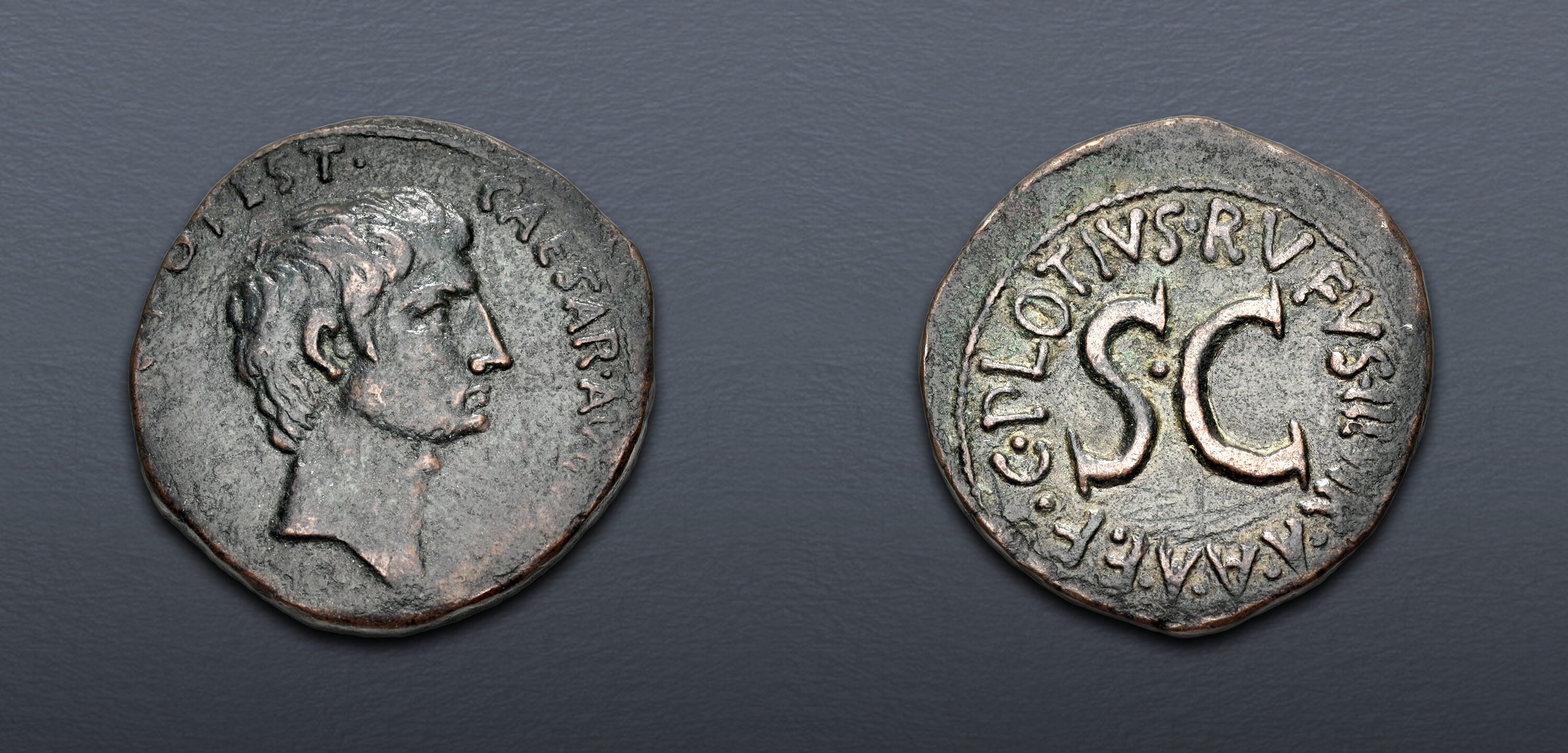 Augustus. 27 BC-AD 14. Æ As (28mm, 11.20 g, 3h). Rome mint; C. Plotius ...