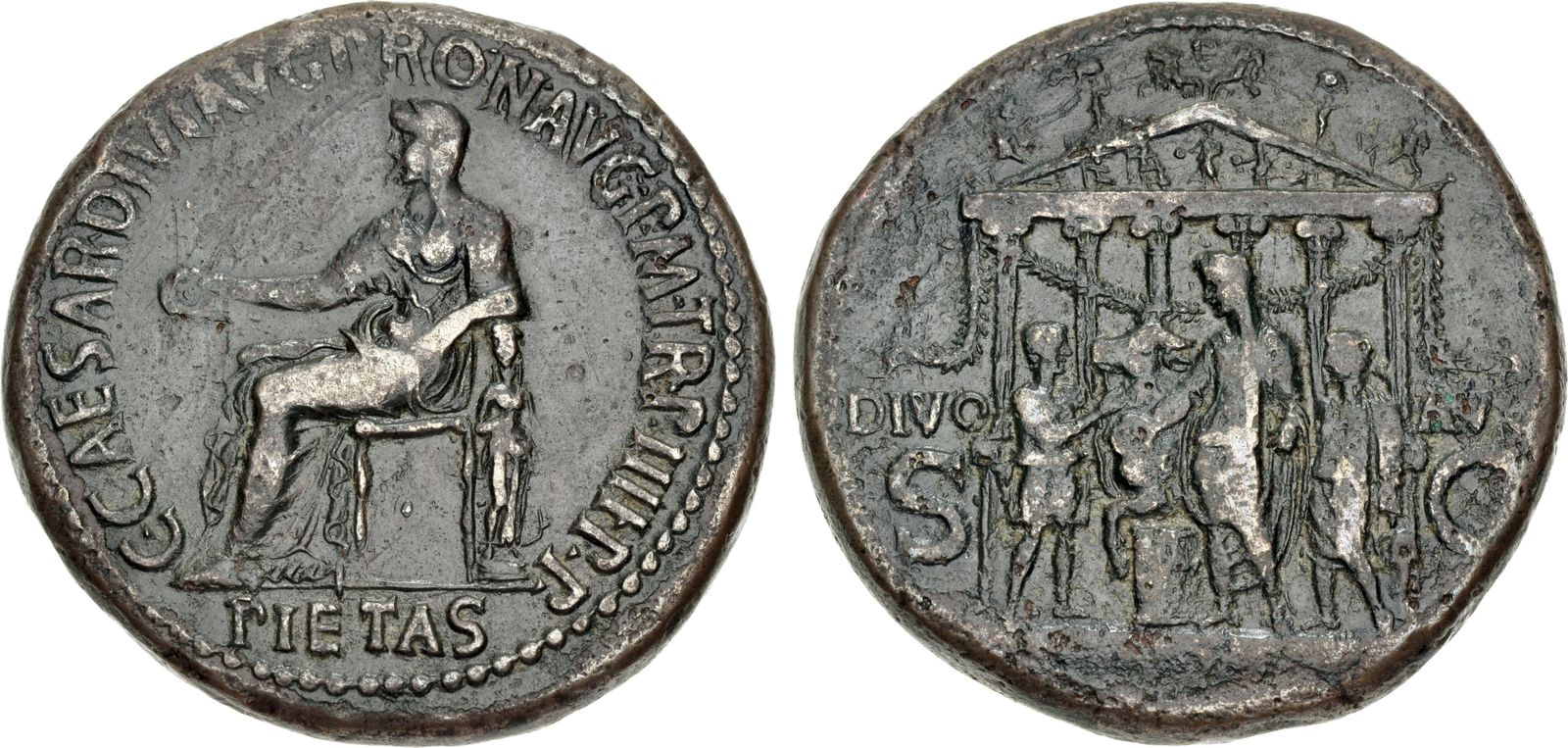 Gaius (Caligula). AD 37-41. Æ Sestertius (35mm, 28.20 g, 6h). Rome mint ...
