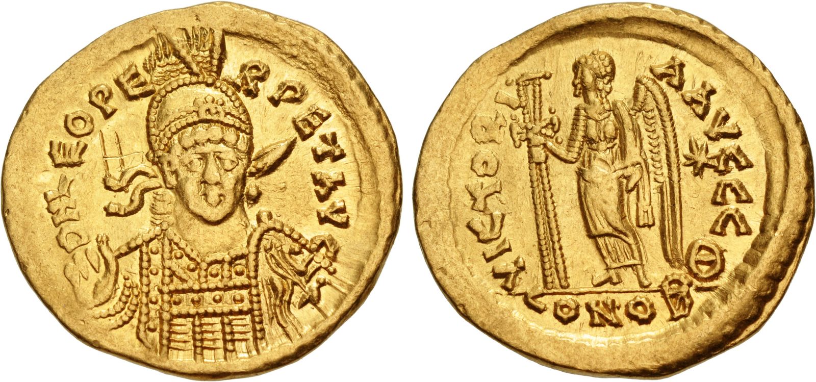 Leo I. AD 457-474. AV Solidus (20mm, 4.46 g, 6h). Constantinople mint ...