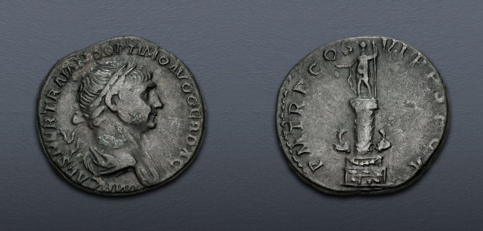 Trajan. AD 98-117. AR Denarius (18mm, 3.22 g, 7h). Rome mint. Struck ...