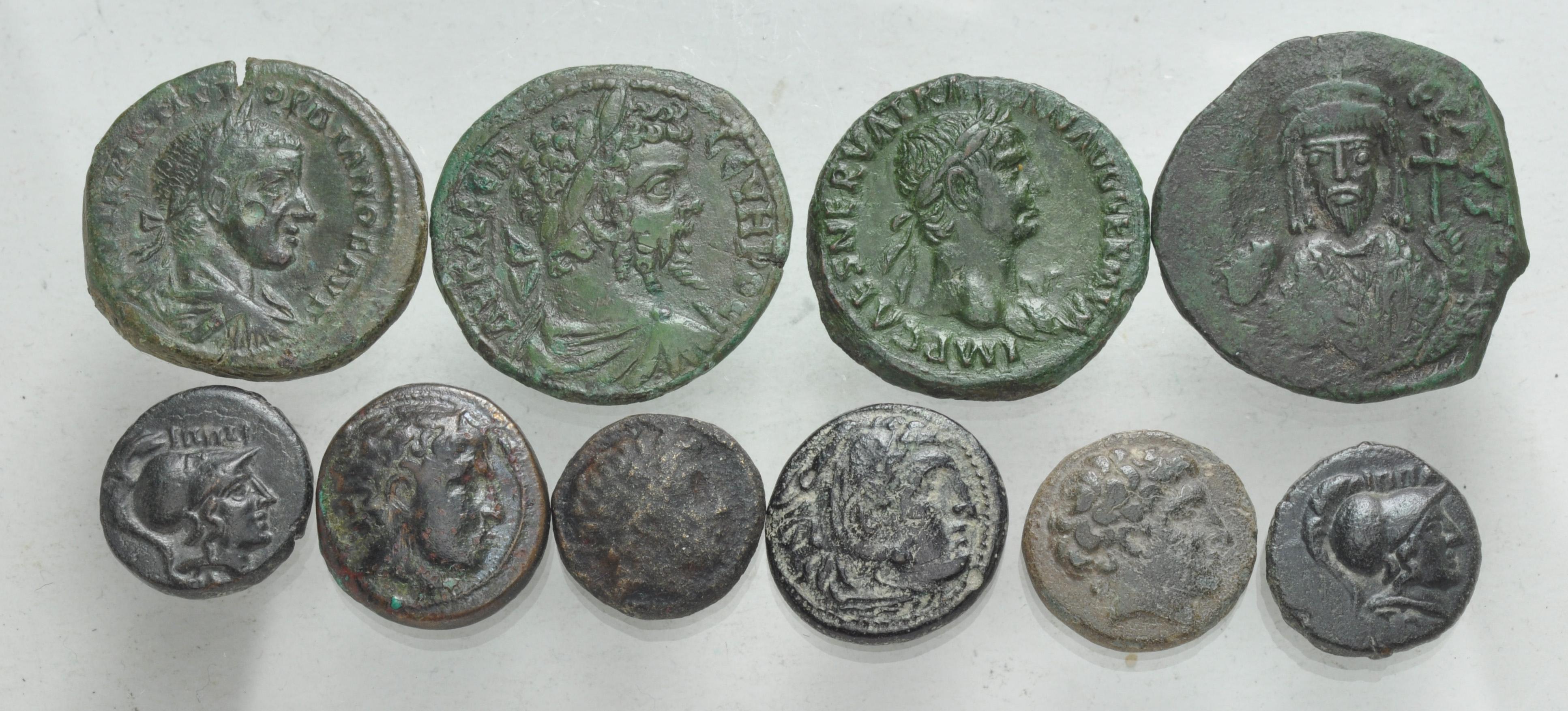 MIXED. Greek - Byzantine. Lot of ten (10) bronze issues. | Classical ...