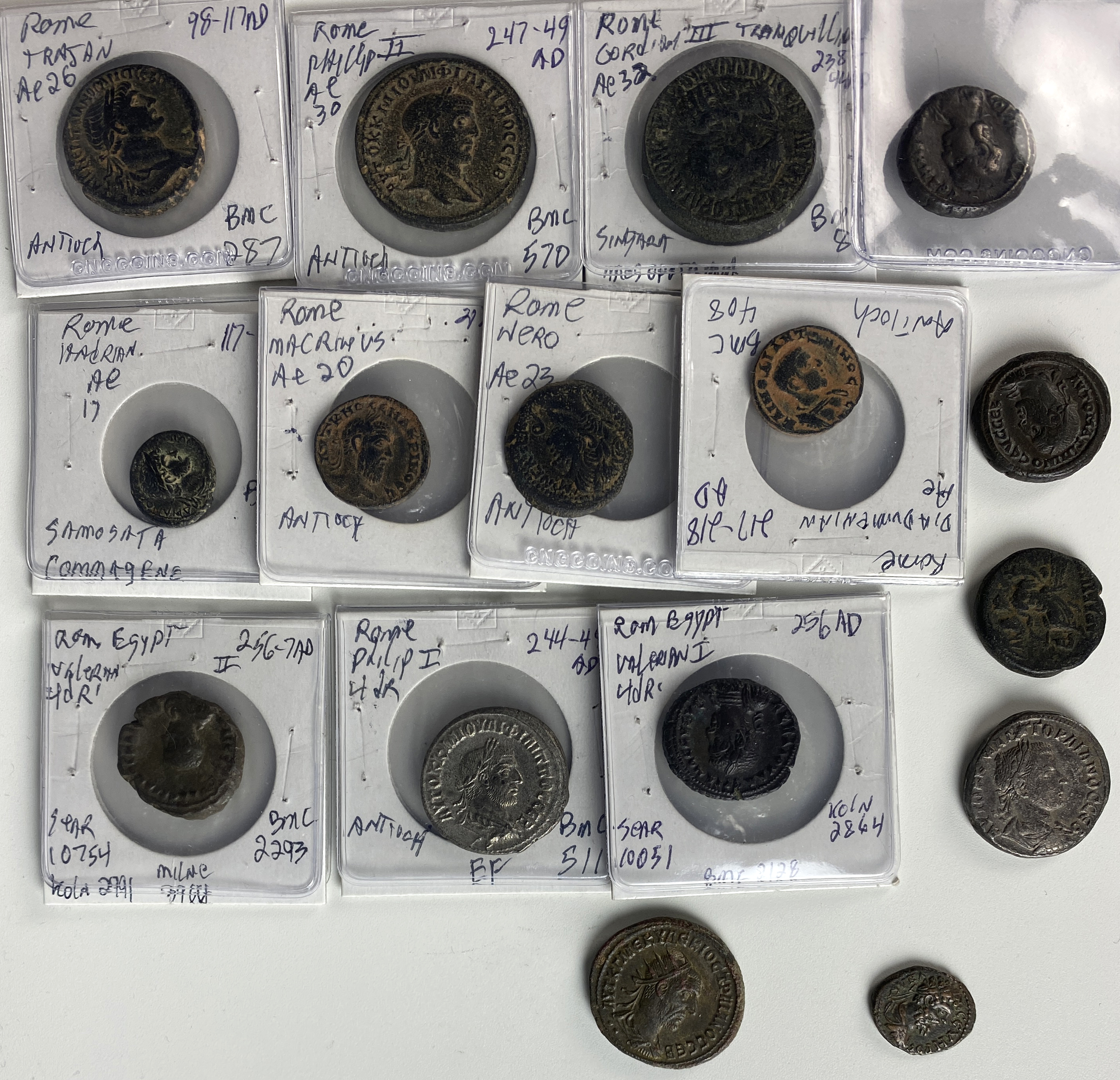 ROMAN. Provincial. Lot of sixteen (16) billon, bronze, and potin issues ...
