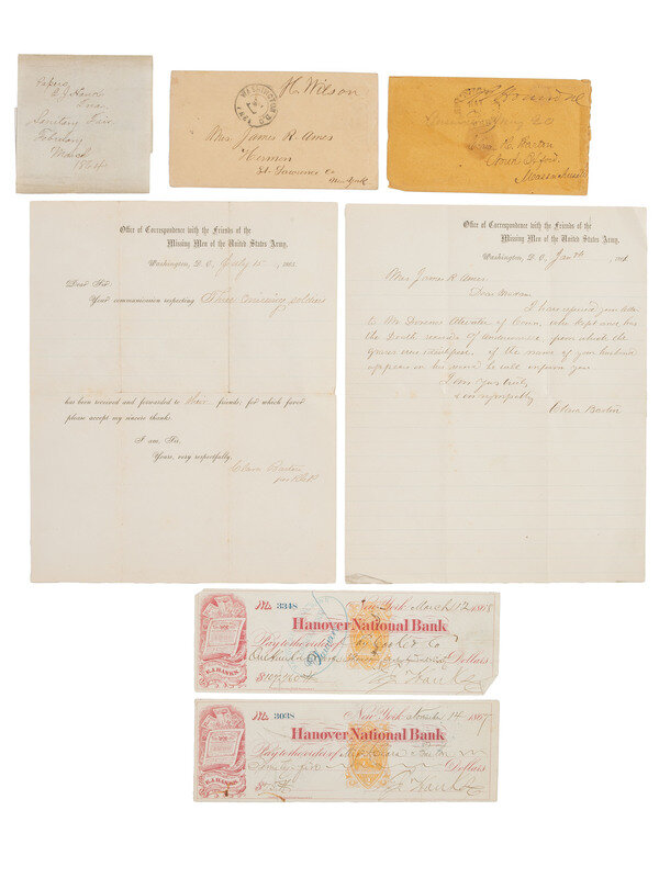 [CLARA BARTON - CIVIL WAR]. ALS and DS by Barton as part of her ...