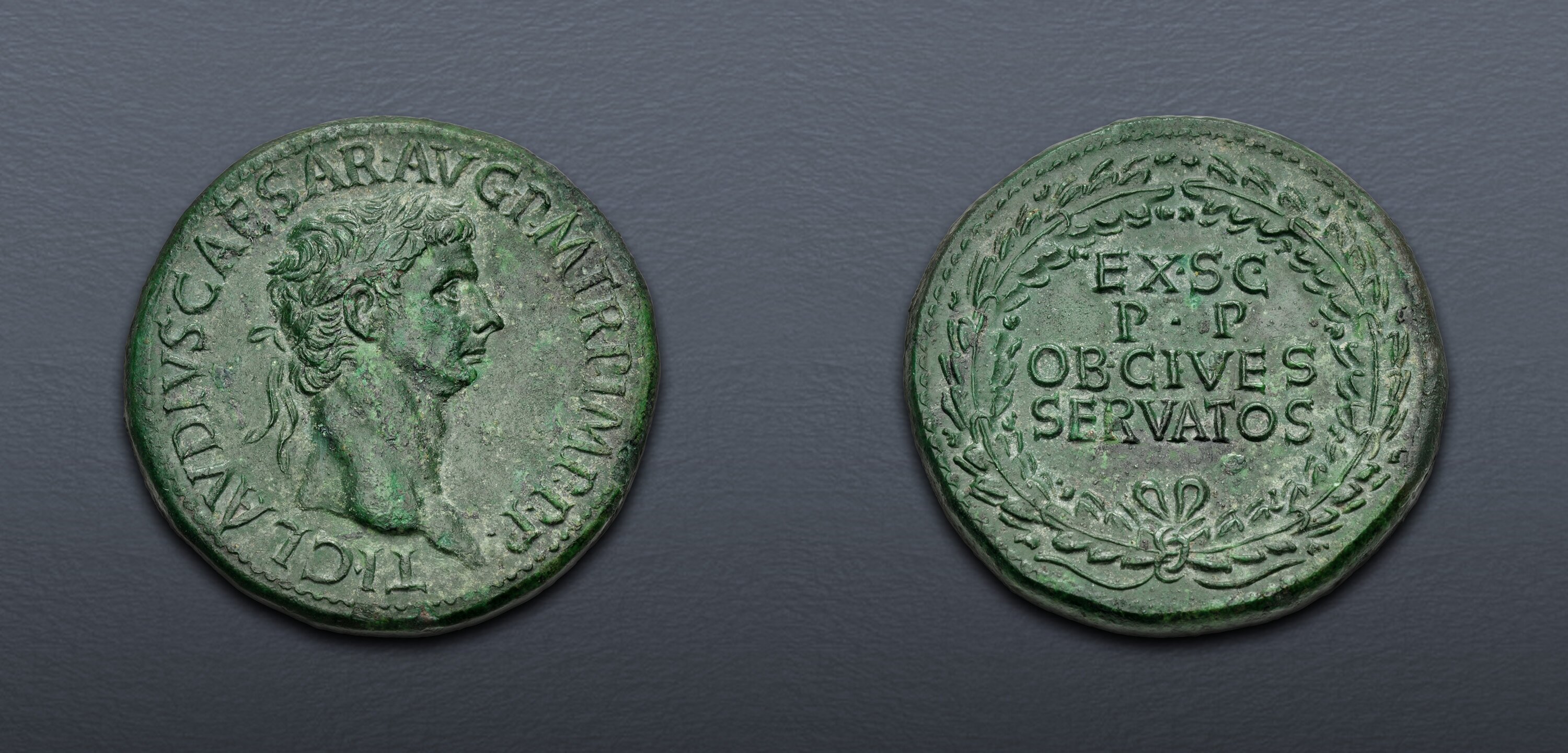 ROMAN IMPERIAL. Claudius. AD 41-54. Æ Sestertius (35.5mm, 28.64 g, 6h ...